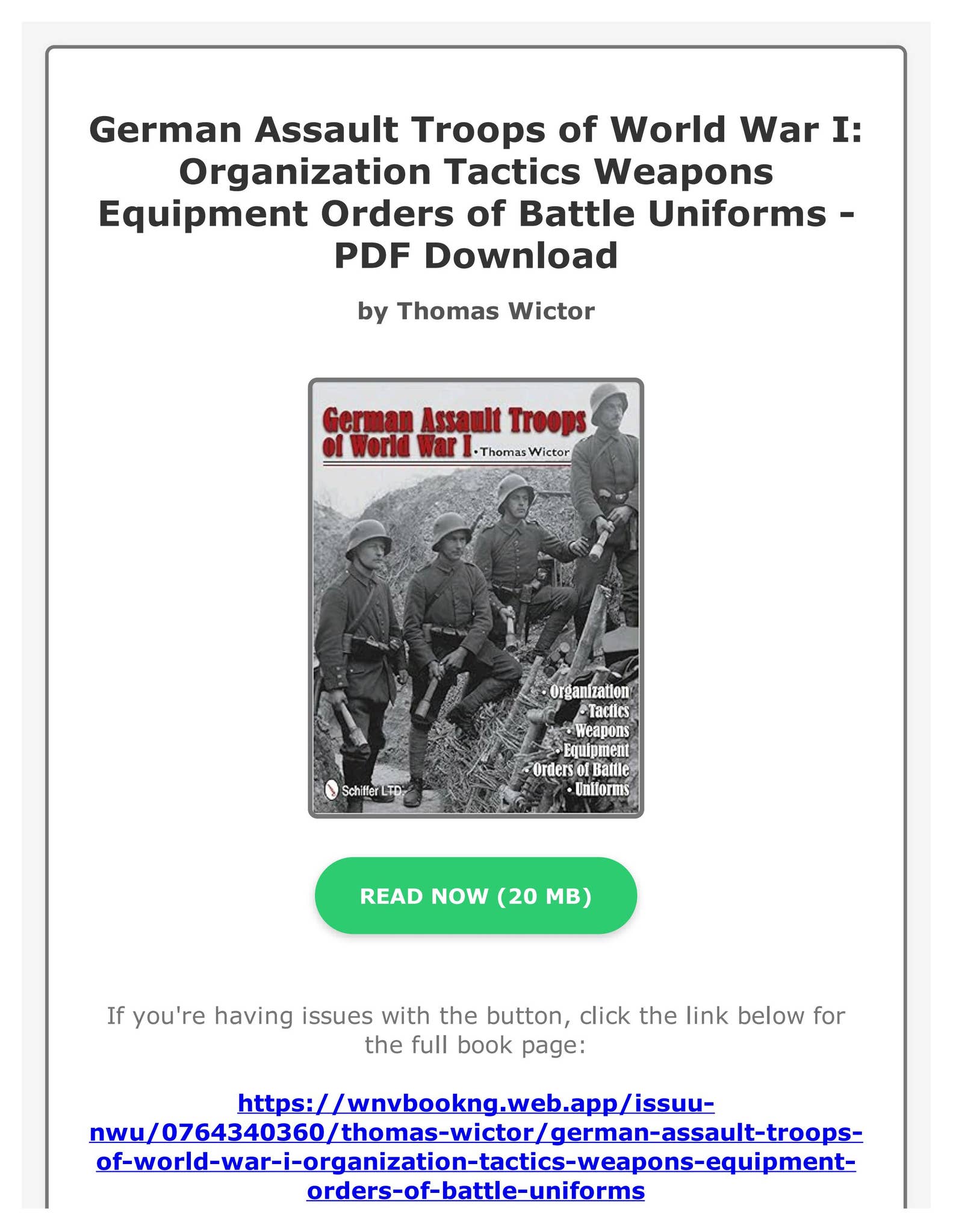 (PDF Free) German Assault Troops of World War I: Organization Tactics ...