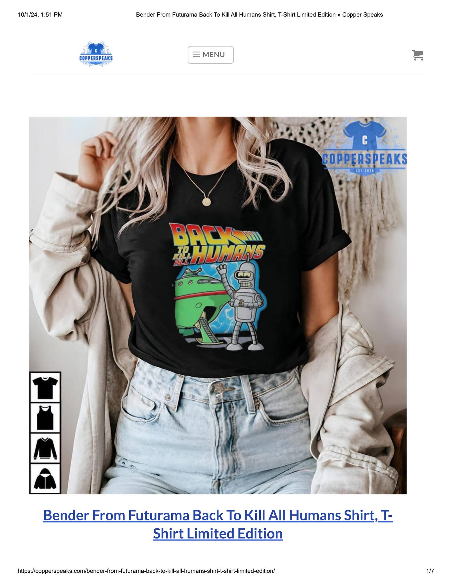 Bender From Futurama Back To Kill All Humans Shirt, T-Shirt Limited ...