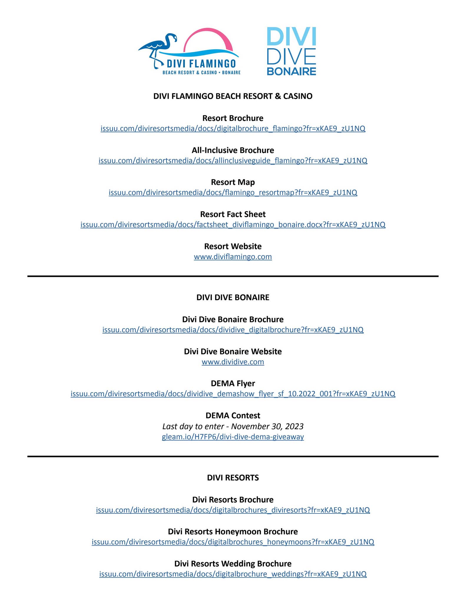 Divi Dive Info Sheet by Divi Resorts - Issuu