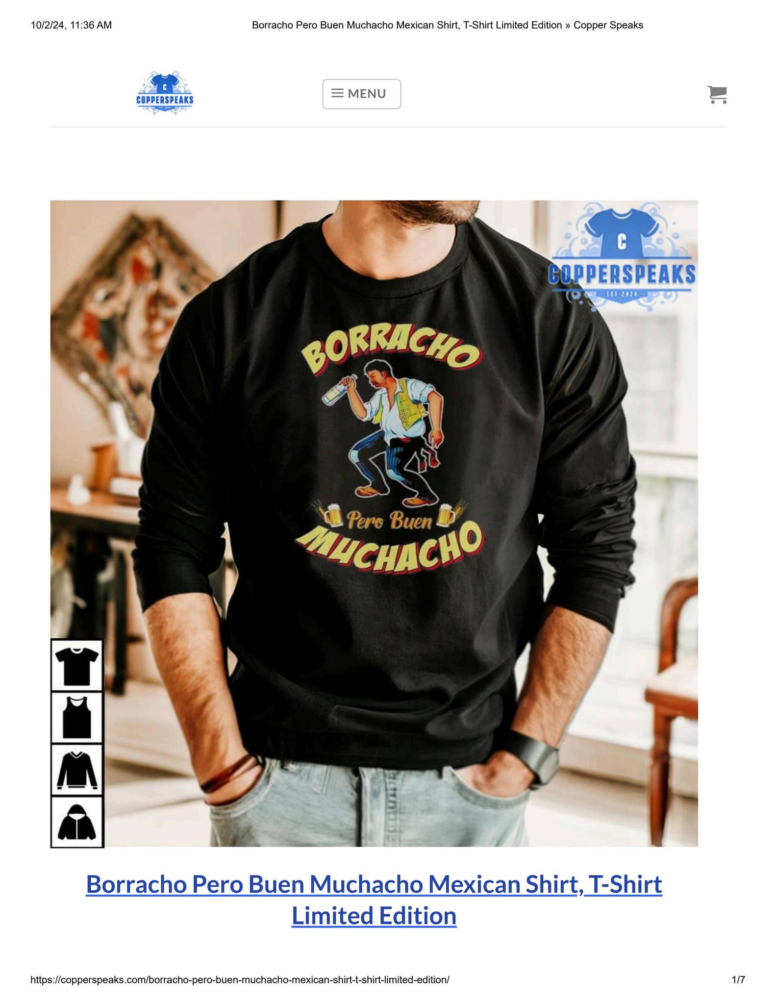 Borracho Pero Buen Muchacho Mexican Shirt, T-Shirt Limited Edition ...