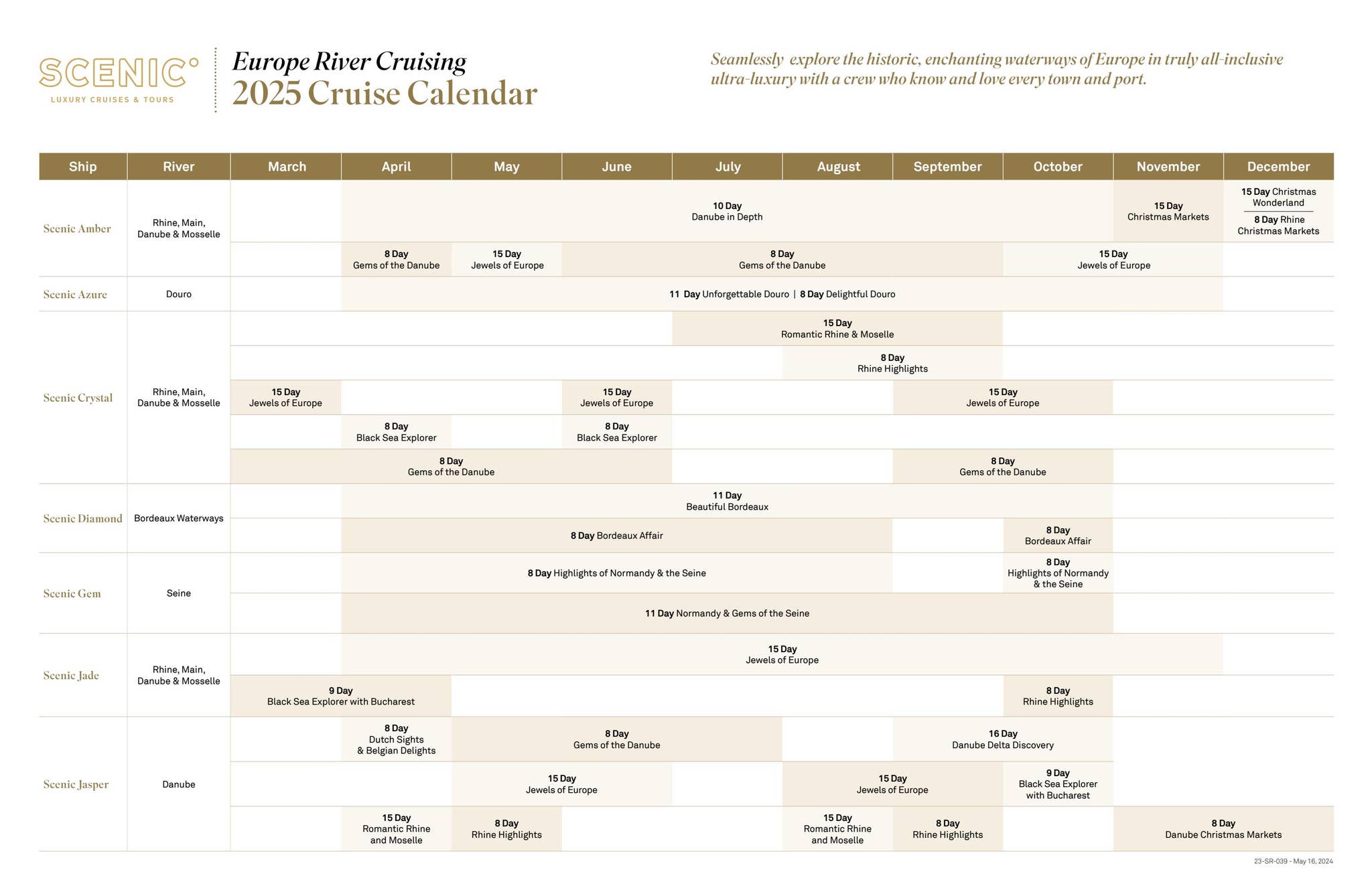 Europe River Cruising 2025 Cruise Calendar by scenic - Issuu