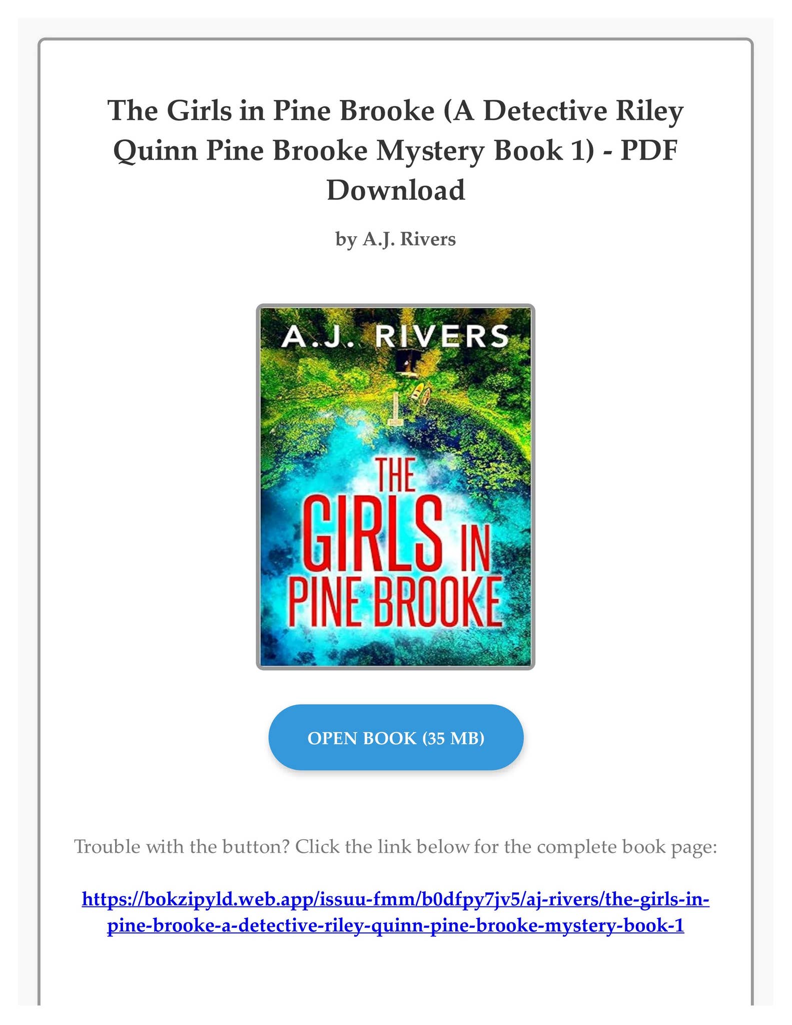 PDF FREE The Girls in Pine Brooke (A Detective Riley Quinn Pine Brooke Mystery Book 1) by A.J ...