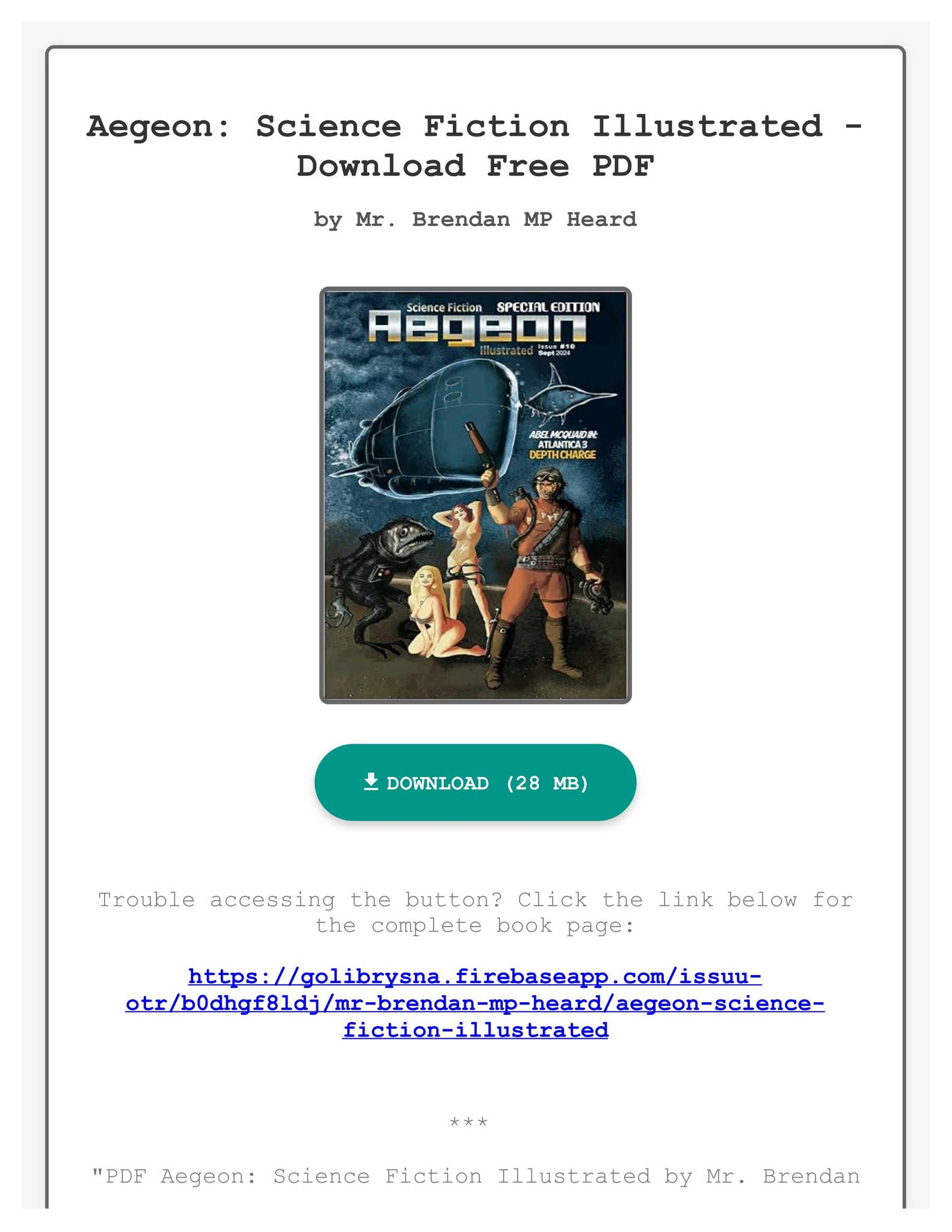 PDF Aegeon: Science Fiction Illustrated by Mr. Brendan MP Heard by ...
