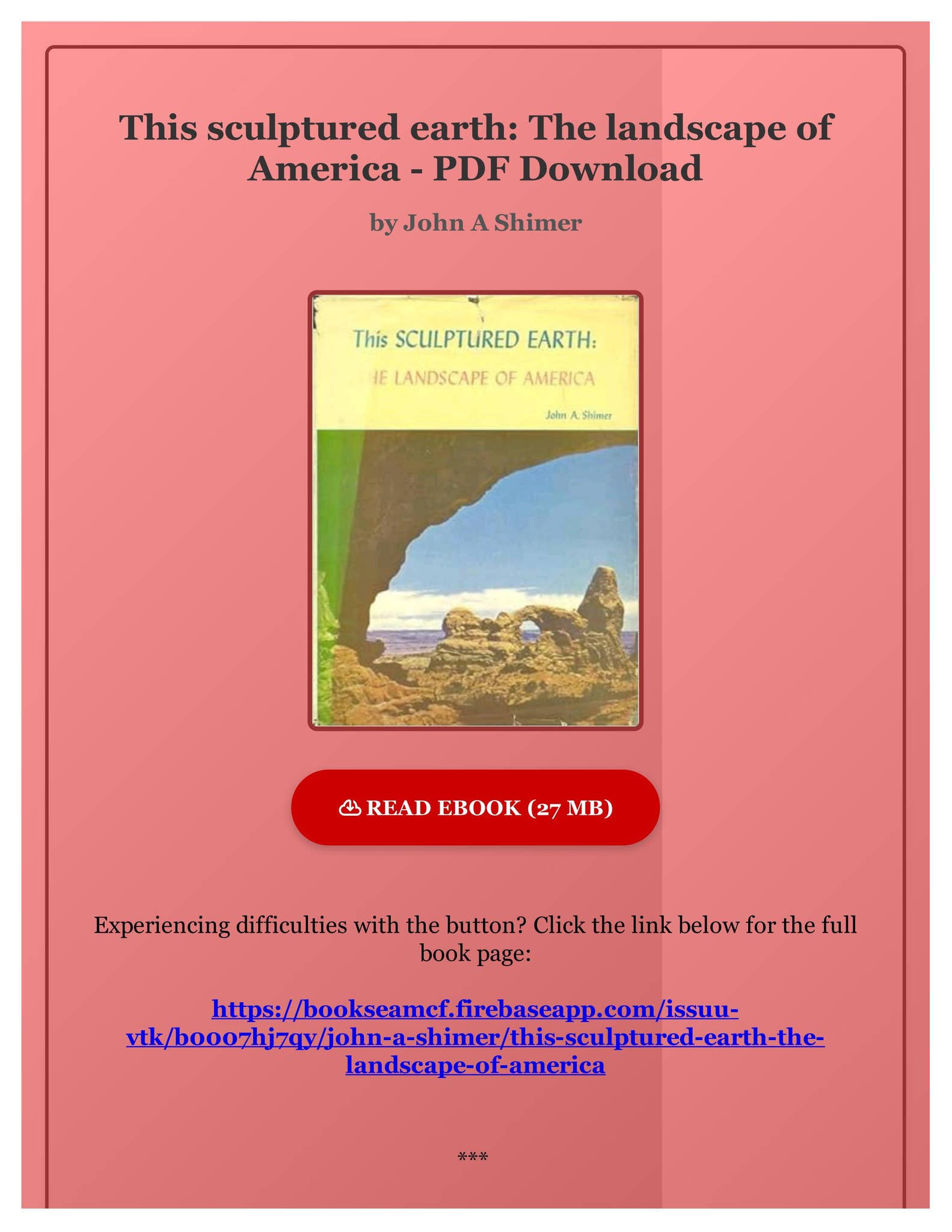 PDF FREE This sculptured earth: The landscape of America by John A ...