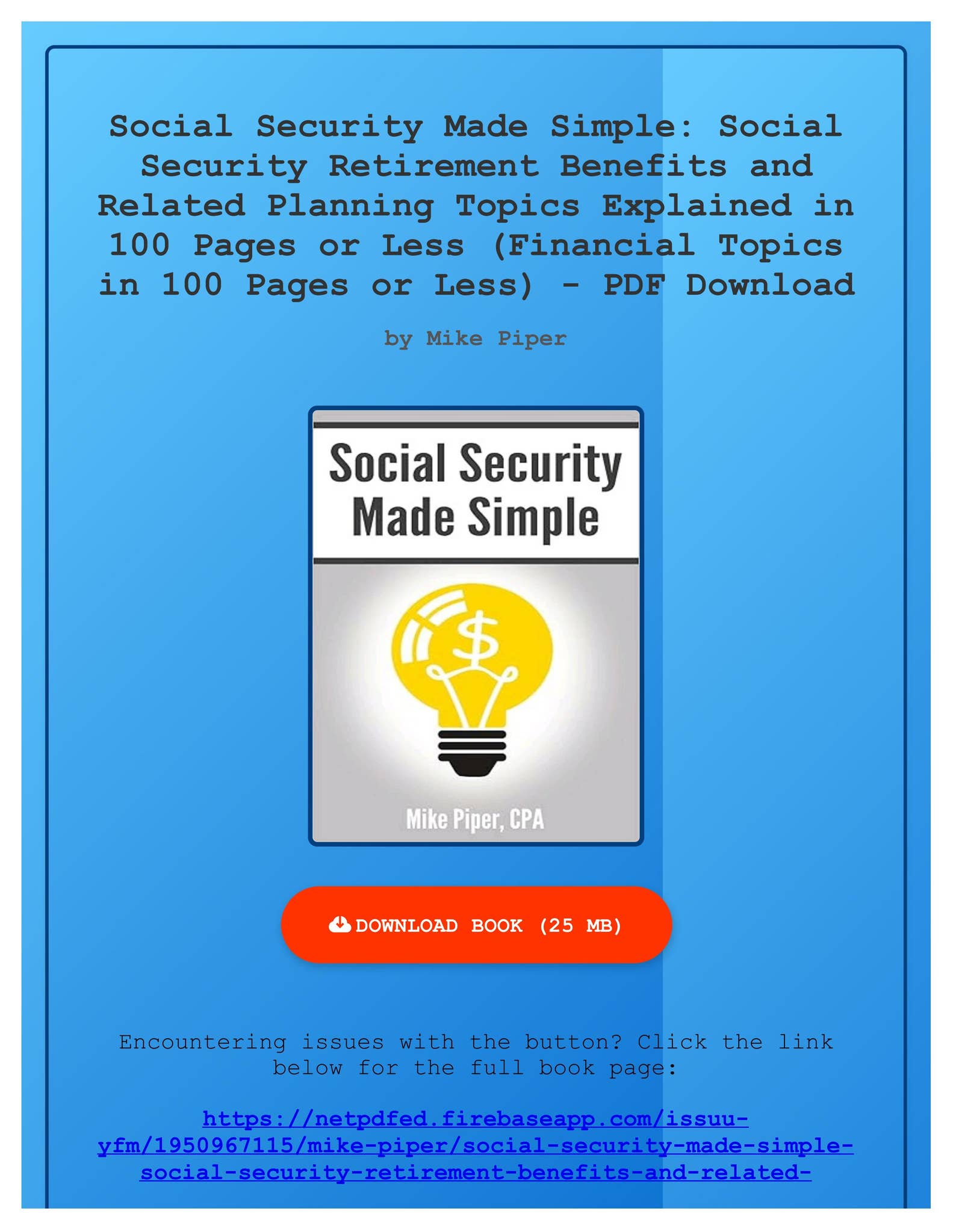 (PDF PDF) Social Security Made Simple: Social Security Retirement ...
