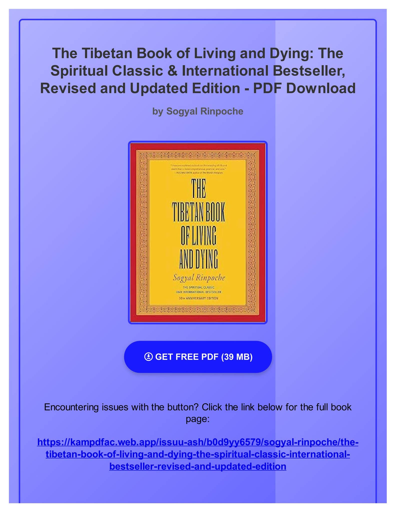 (PDF PDF) The Tibetan Book of Living and Dying: The Spiritual Classic ...
