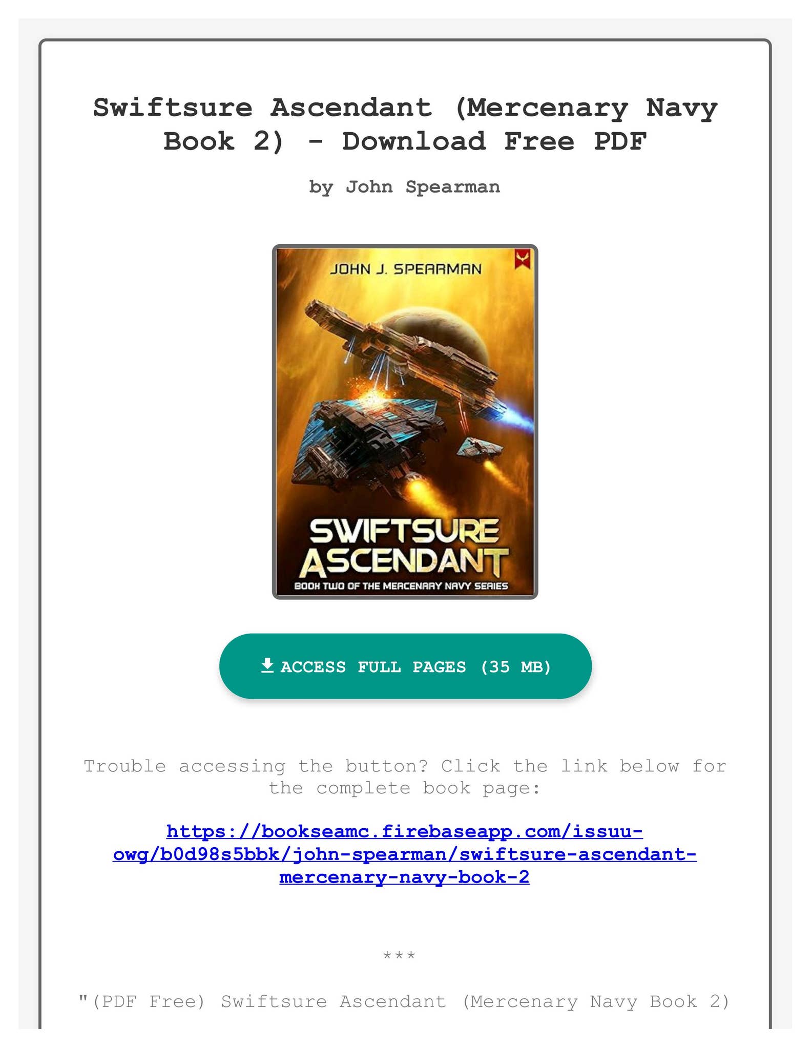 (PDF Free) Swiftsure Ascendant (Mercenary Navy Book 2) by John Spearman ...