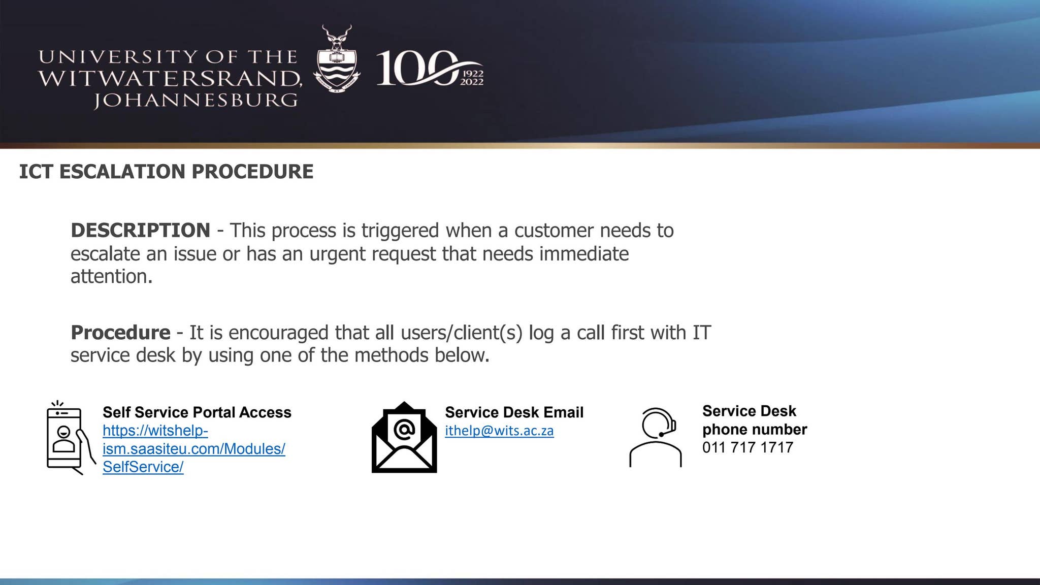 ICT Escalation Procedure by WitsICT - Issuu