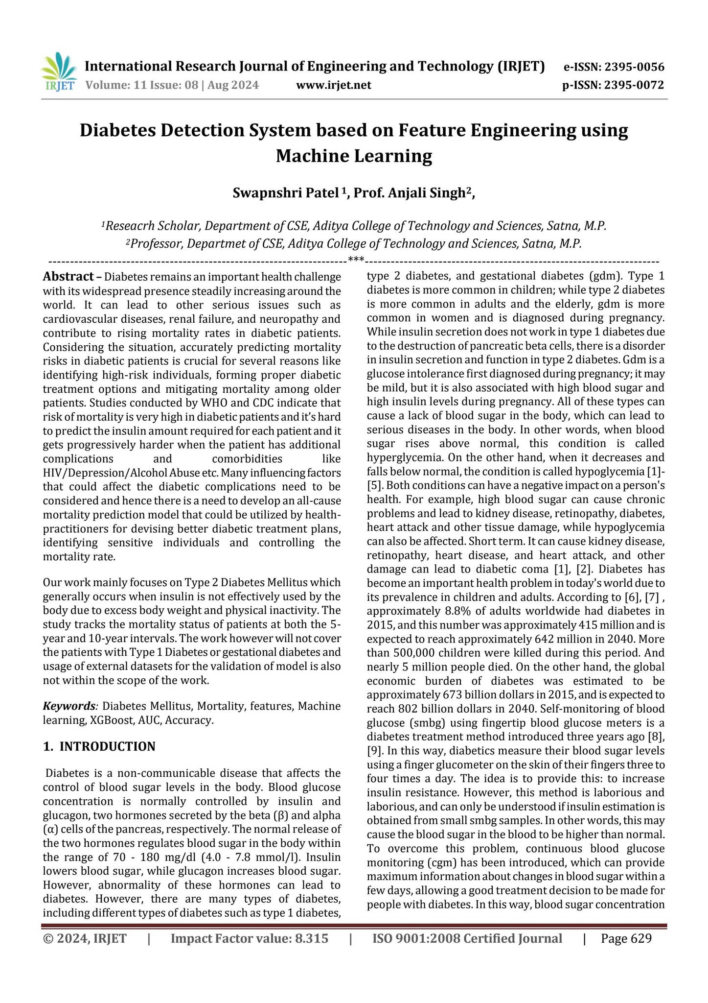Diabetes Detection System based on Feature Engineering using Machine ...
