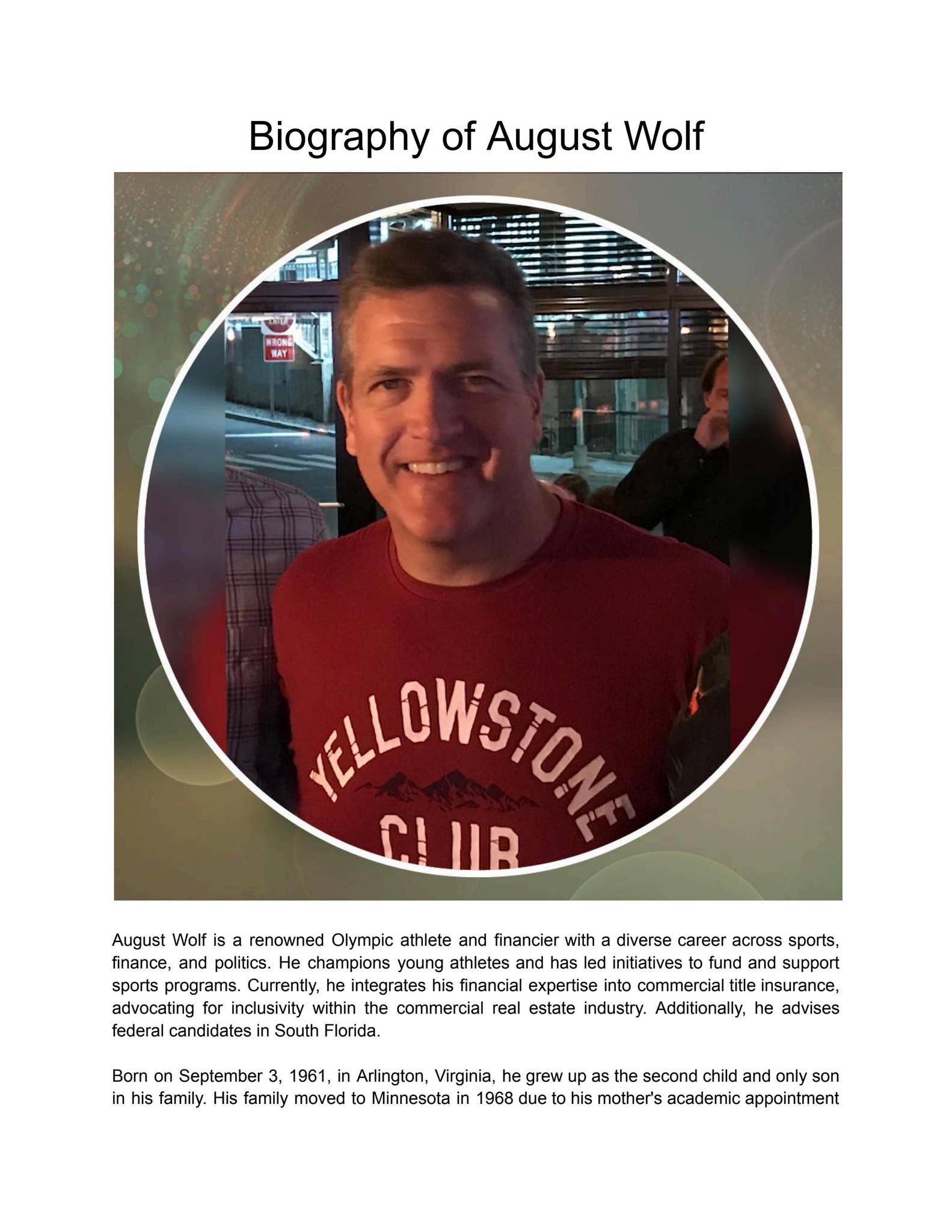 Biography of August Wolf by August Wolf - Issuu