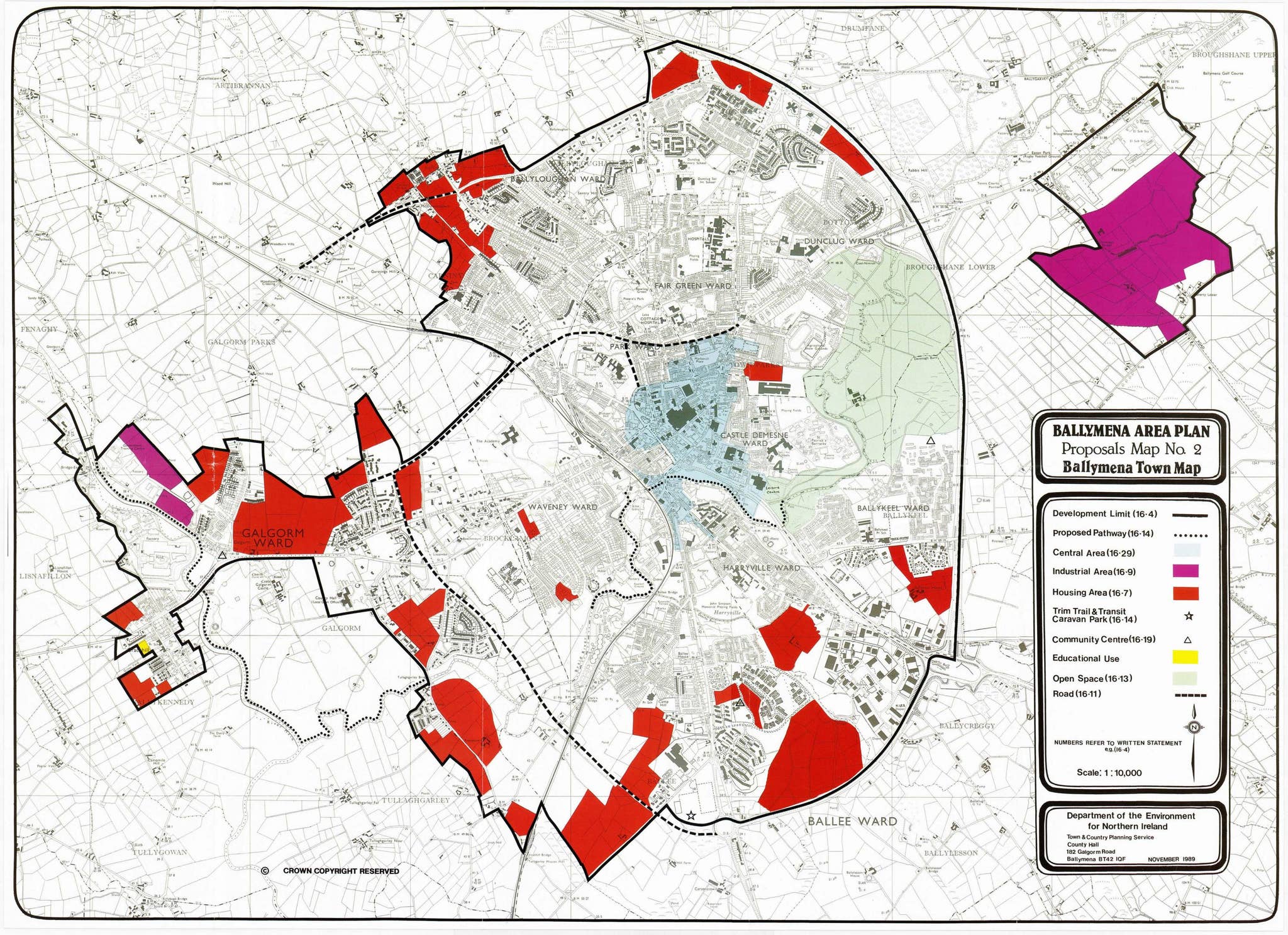 Ballymena Area Plan - Map 2 - Ballymena Town Map by Mid and East Antrim ...