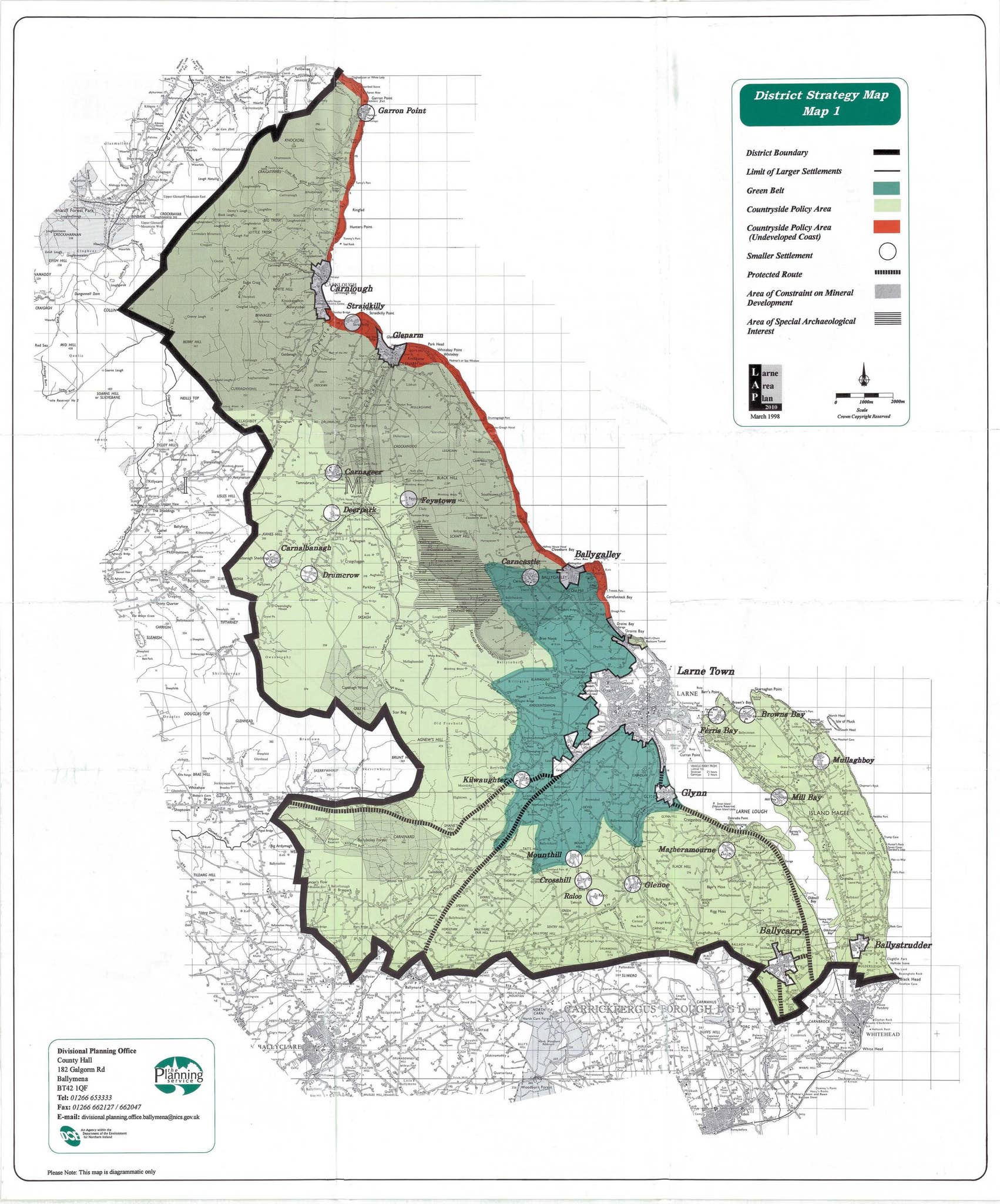Larne Map No. 1 District Strategy Map by Mid and East Antrim Borough ...