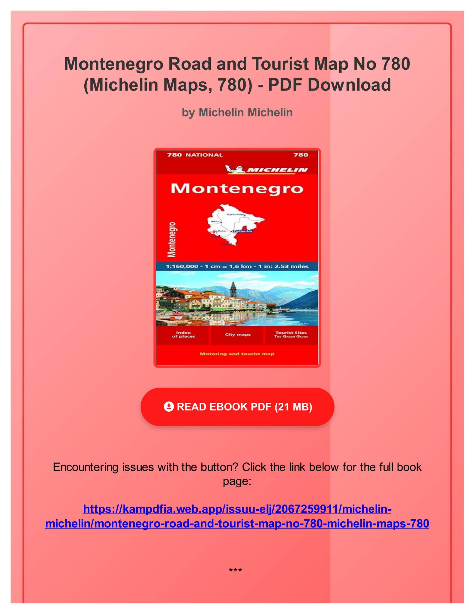 PDF Montenegro Road and Tourist Map No 780 (Michelin Maps, 780) by ...