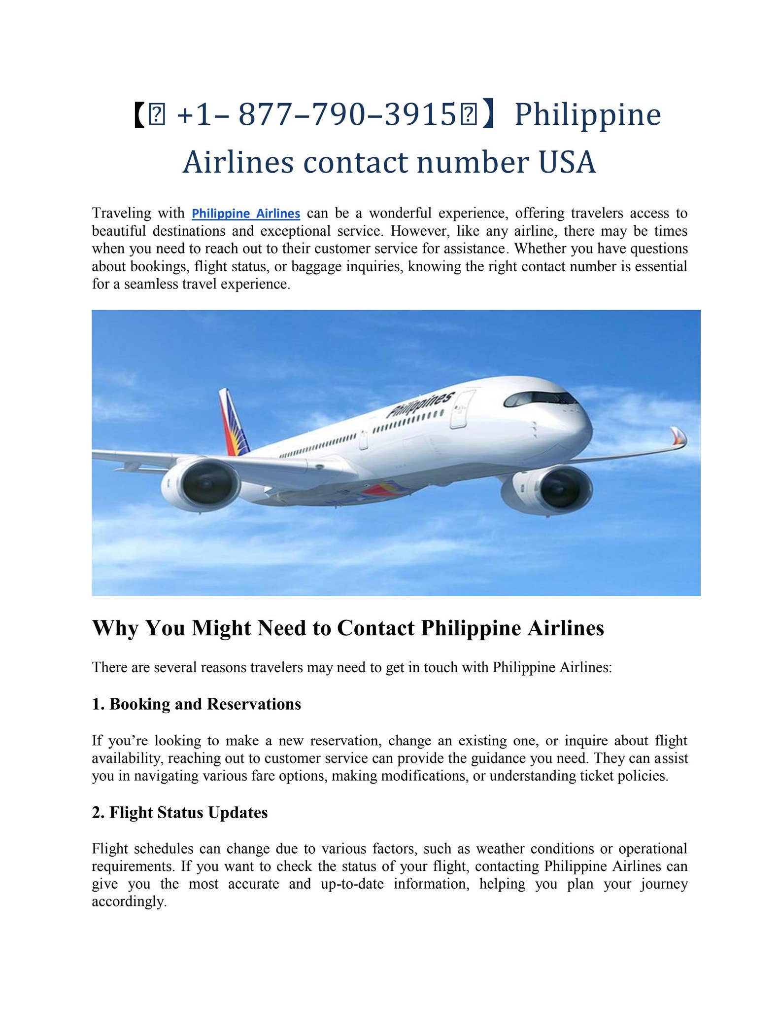 1– 877–790–3915?】Philippine Airlines contact number USA by Johns Trendy ...