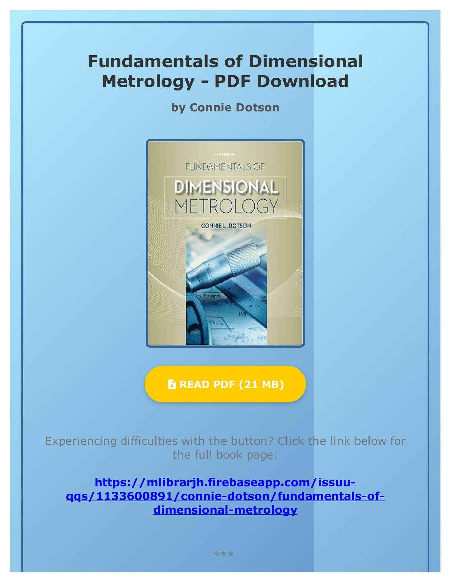 (PDF) Free Fundamentals of Dimensional Metrology by Connie Dotson by ...