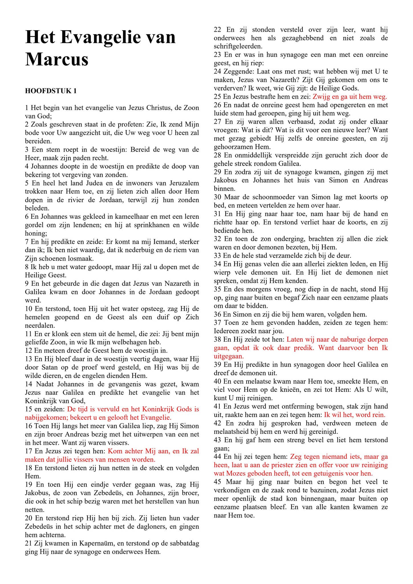 Dutch - The Gospel of Mark by Filipino Tracts and Literature Society ...