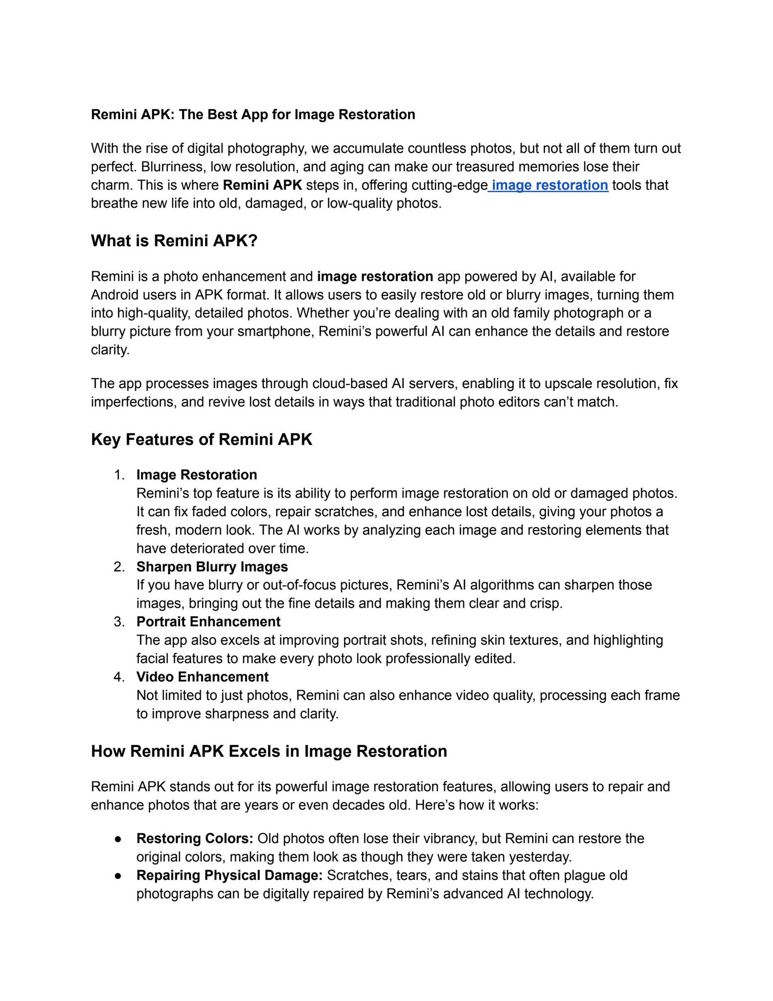 Remini APK: The Best App for Image Restoration by Adam Josh - Issuu