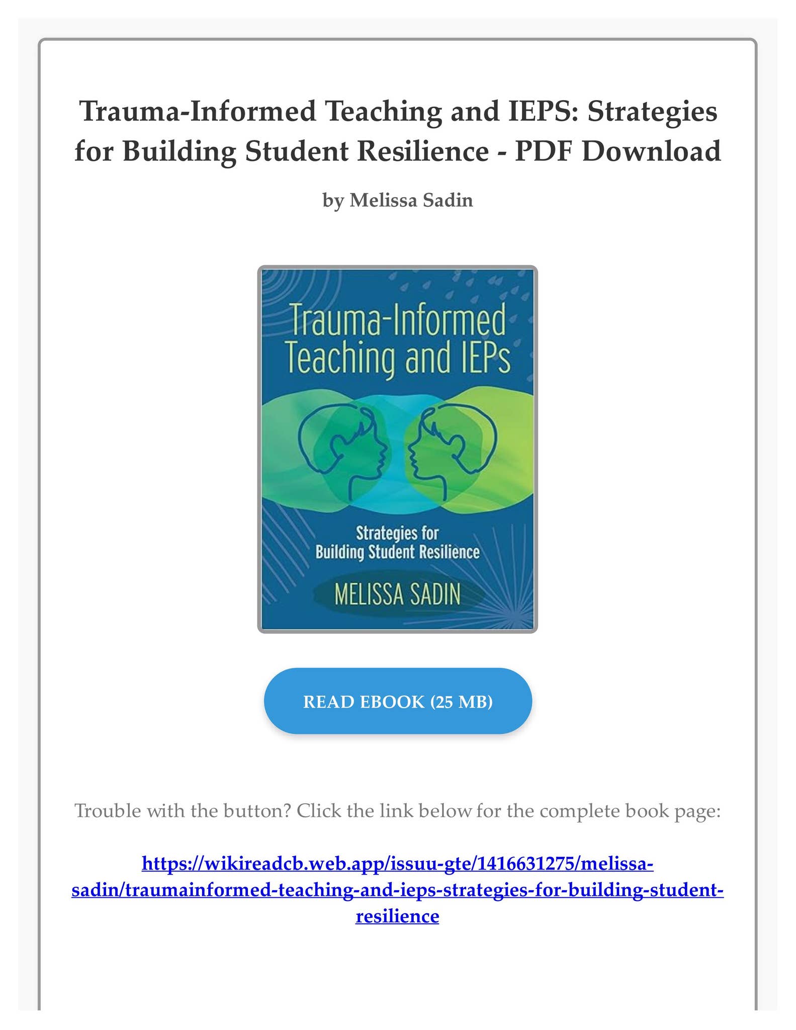 EBOOK Trauma-Informed Teaching and IEPS: Strategies for Building ...