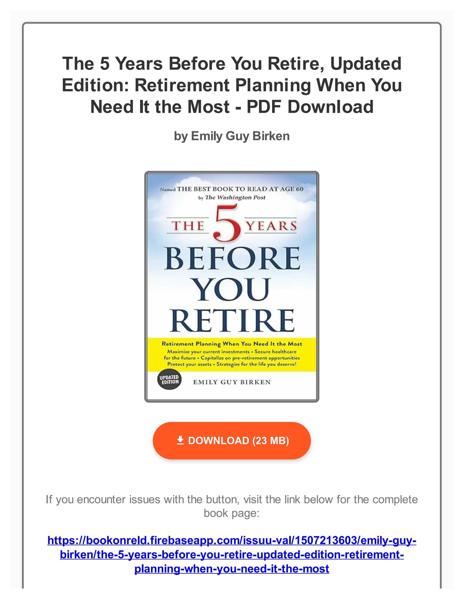 (Ebook Free) The 5 Years Before You Retire, Updated Edition: Retirement ...