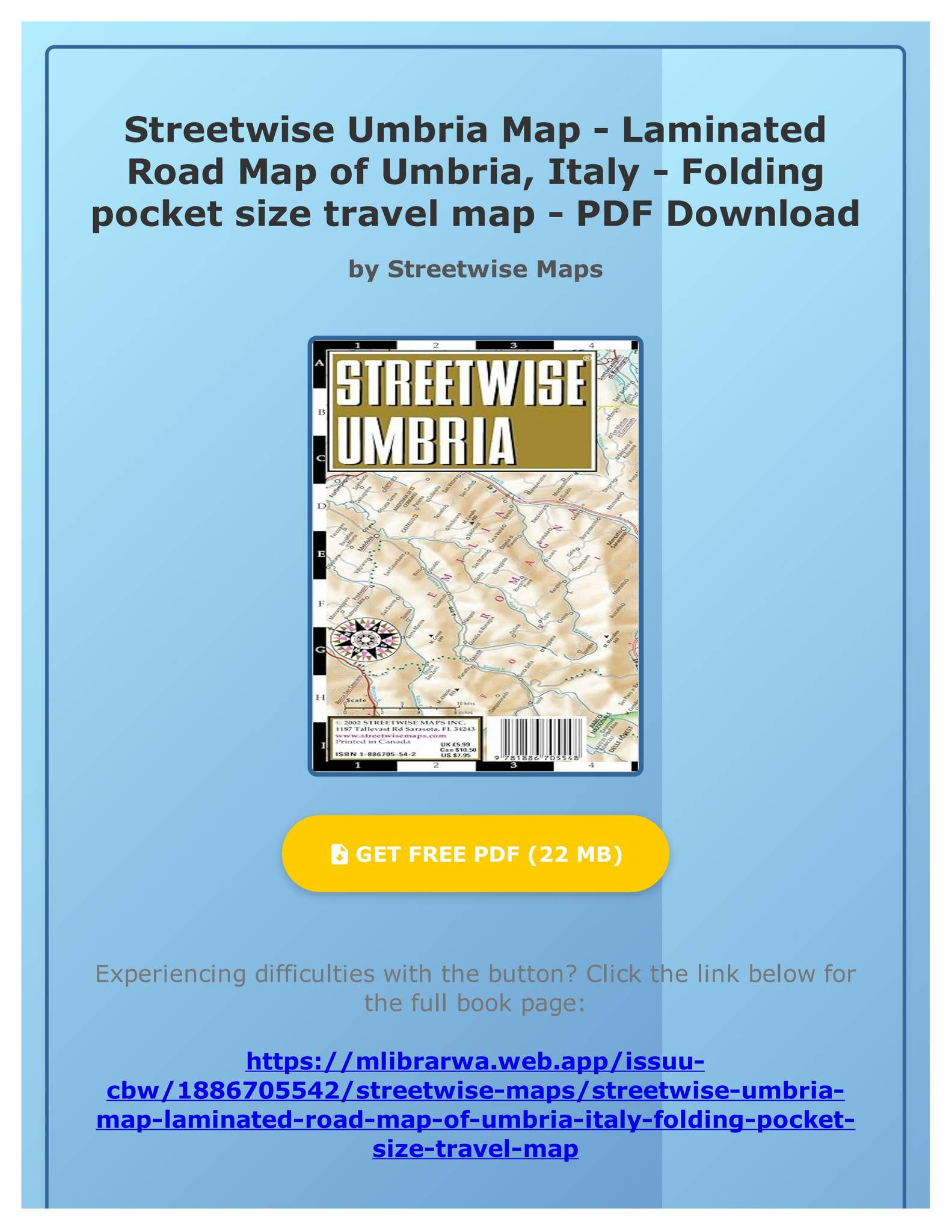 Ebook PDF Streetwise Umbria Map - Laminated Road Map of Umbria, Italy ...