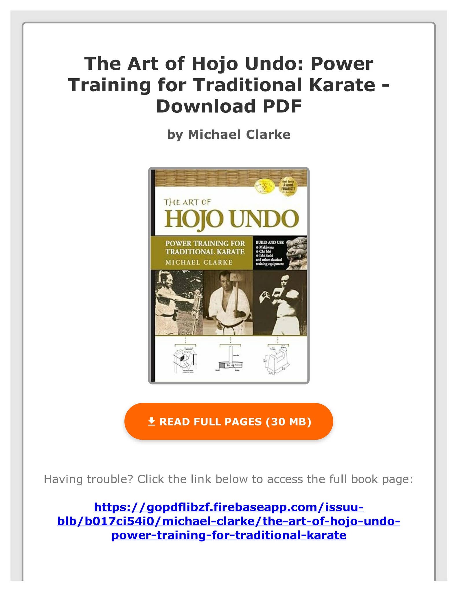 (PDF Free) The Art of Hojo Undo: Power Training for Traditional Karate by Michael Clarke by ...