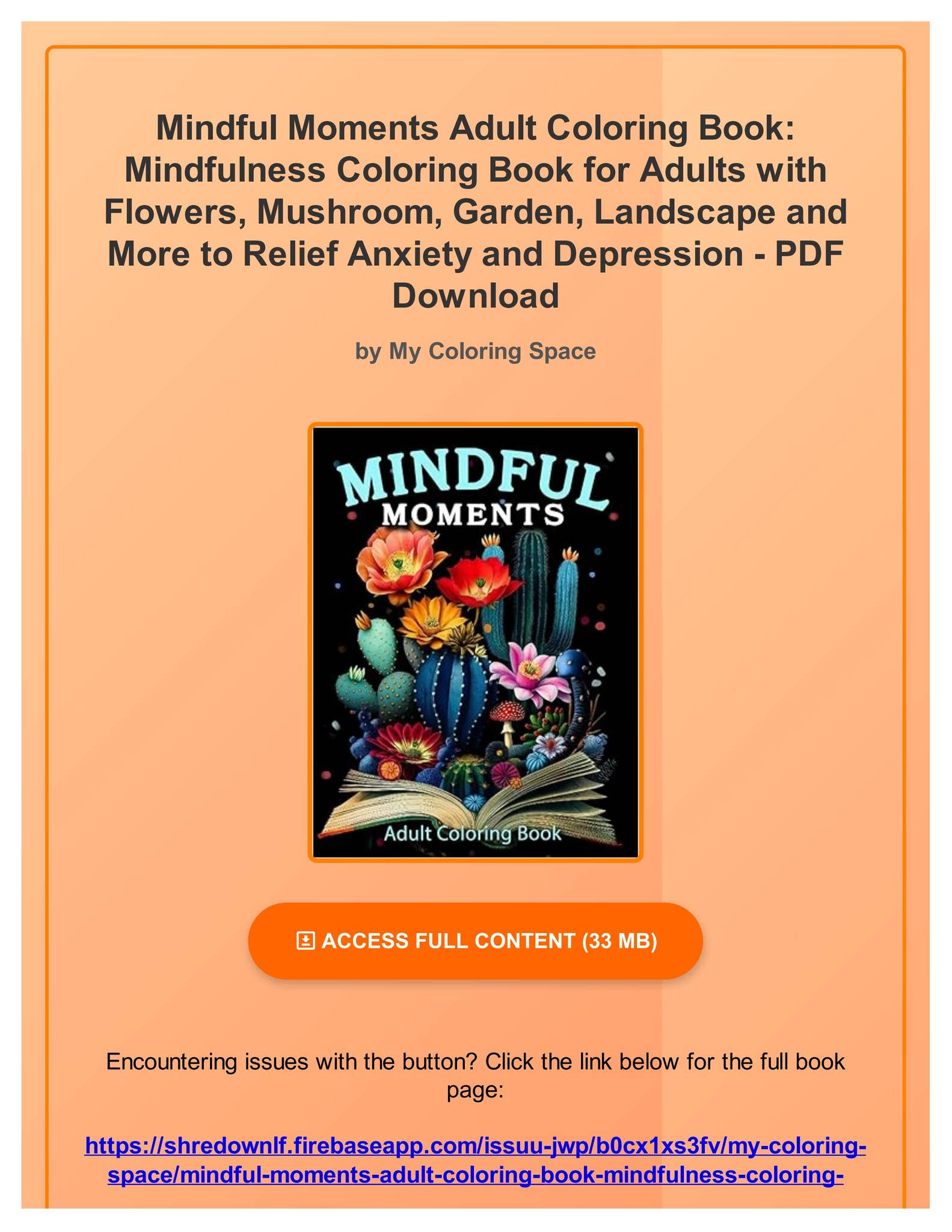 (FREE) (PDF) Mindful Moments Adult Coloring Book: Mindfulness Coloring ...