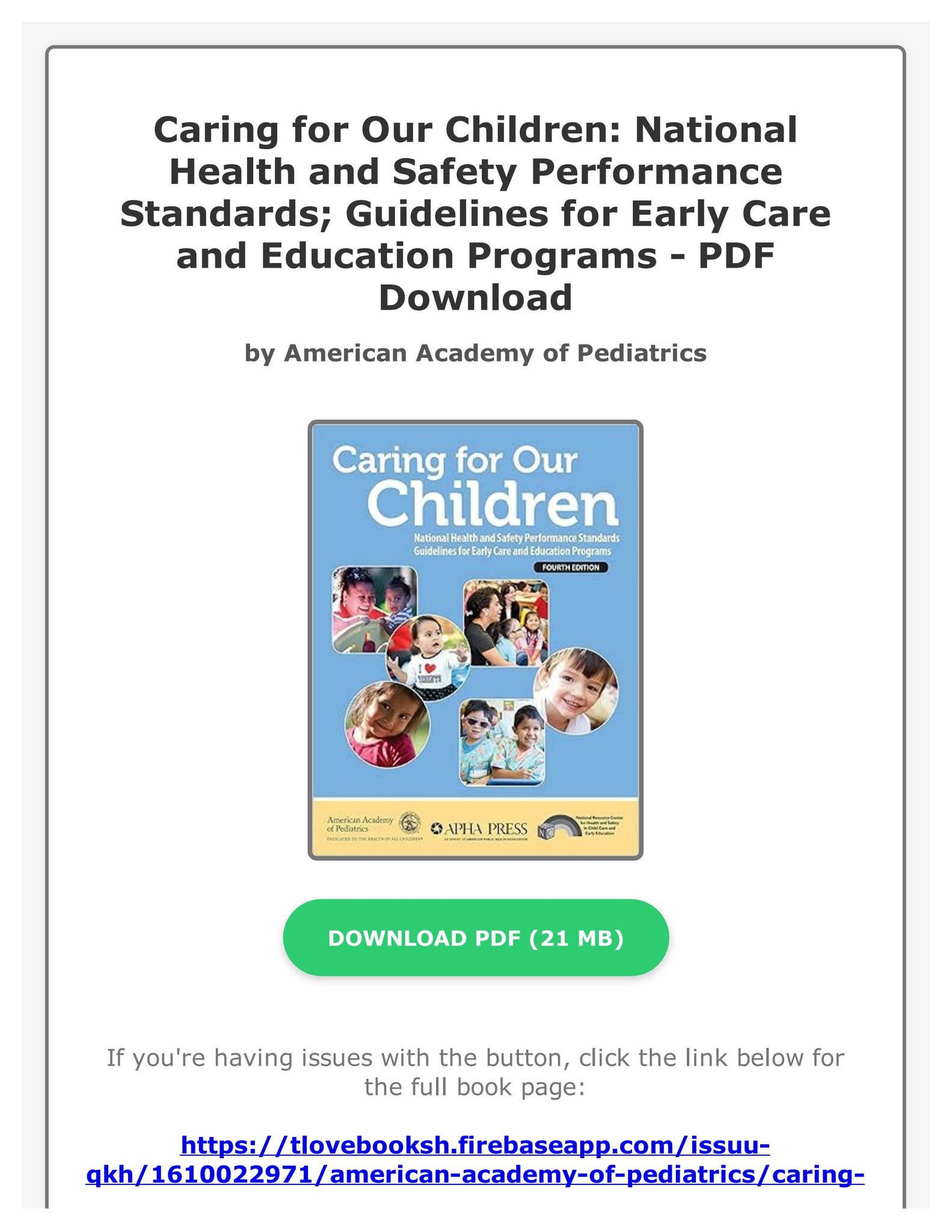 PDF Free Caring for Our Children: National Health and Safety ...