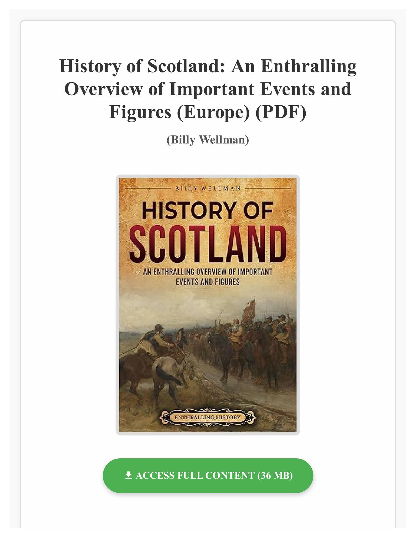 (PDF Download) History of Scotland: An Enthralling Overview of ...