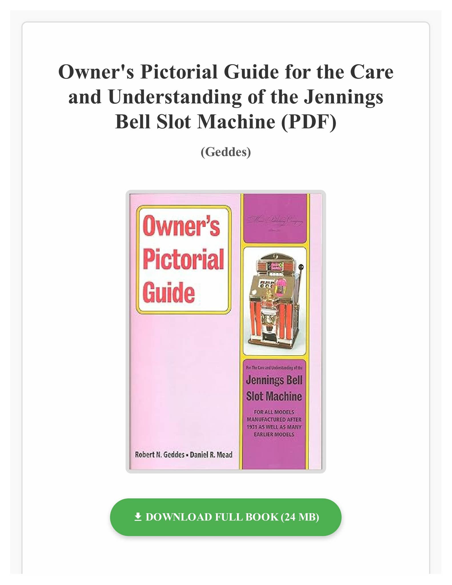 (PDF Free) Owner's Pictorial Guide for the Care and Understanding of ...