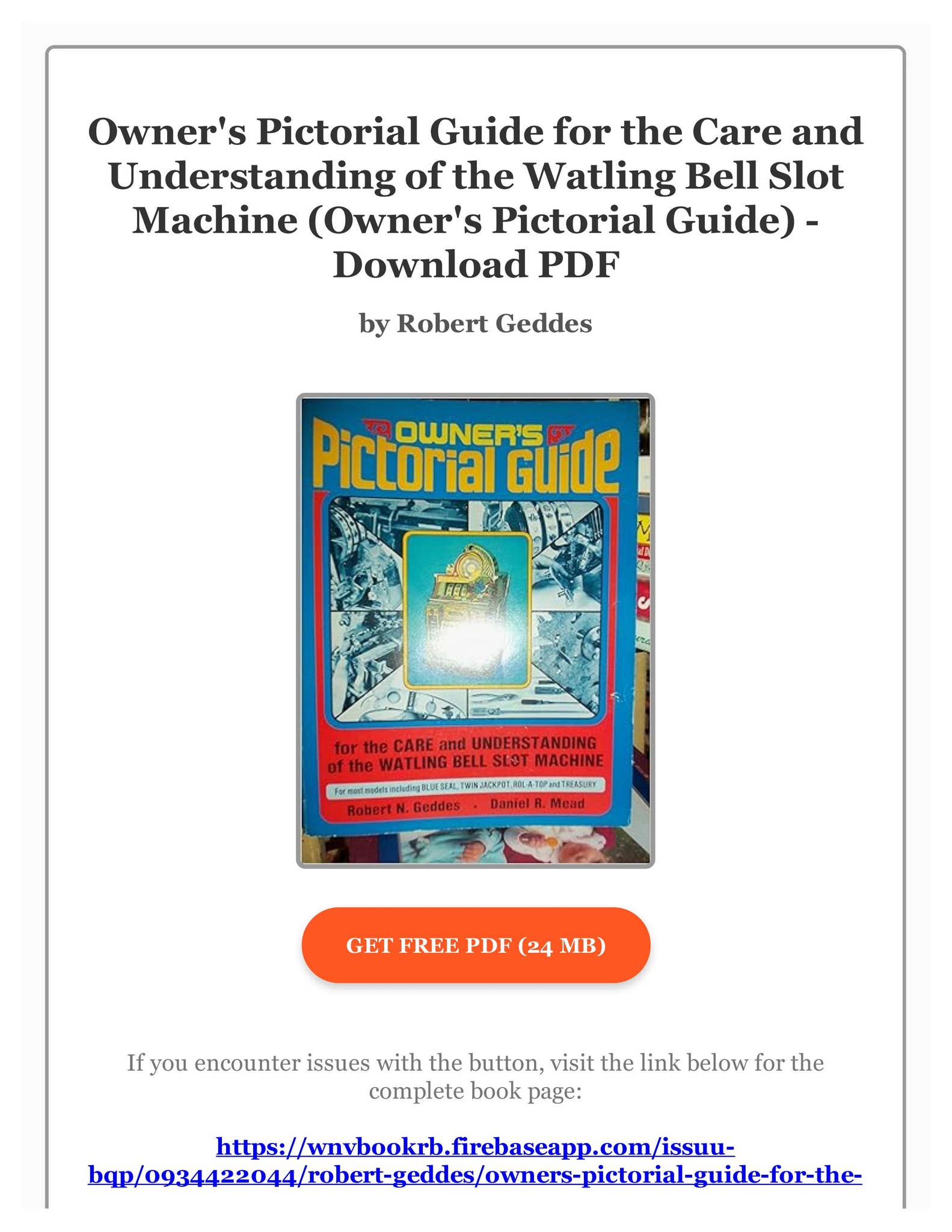 (Ebook) Owner's Pictorial Guide for the Care and Understanding of the ...