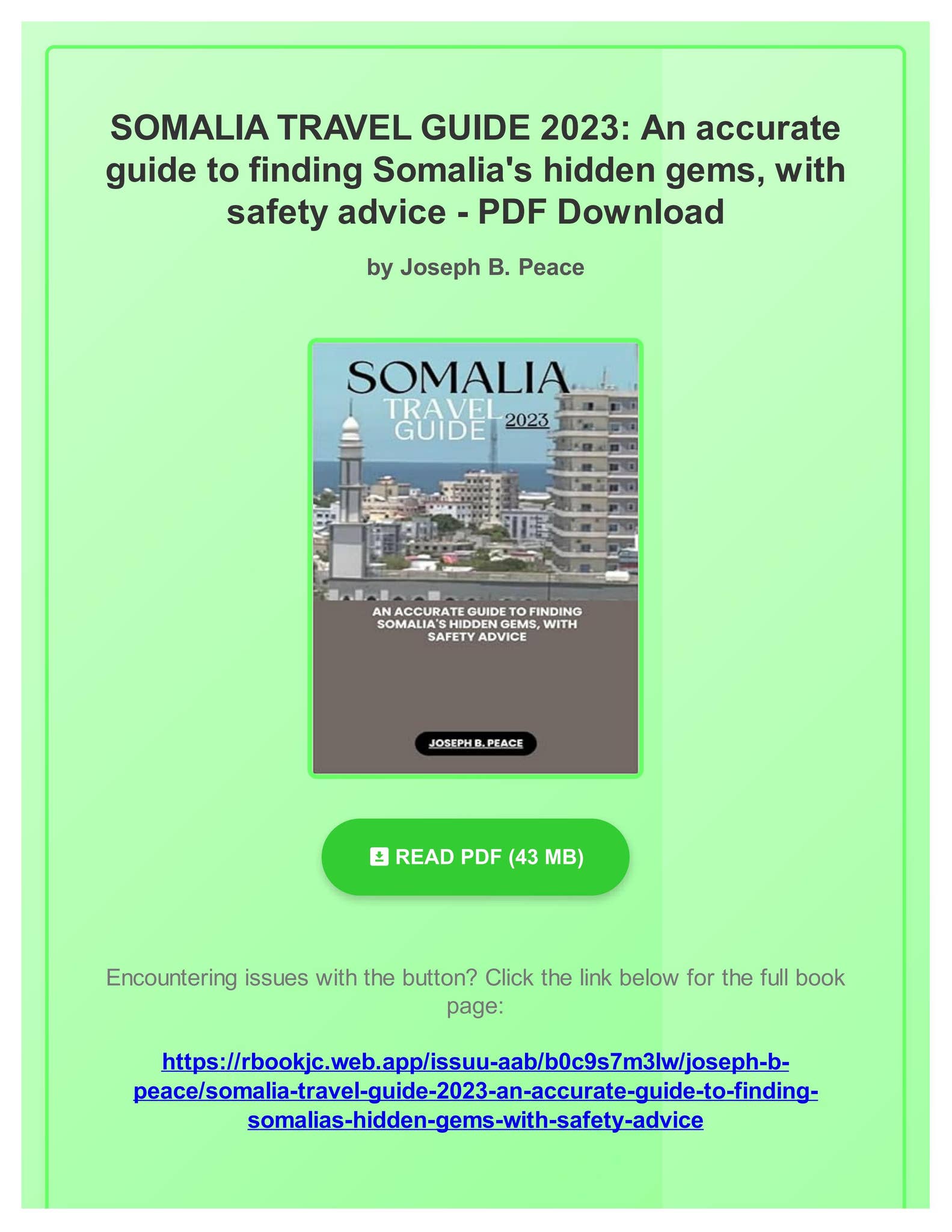 (EBOOK) SOMALIA TRAVEL GUIDE 2023: An accurate guide to finding Somalia ...