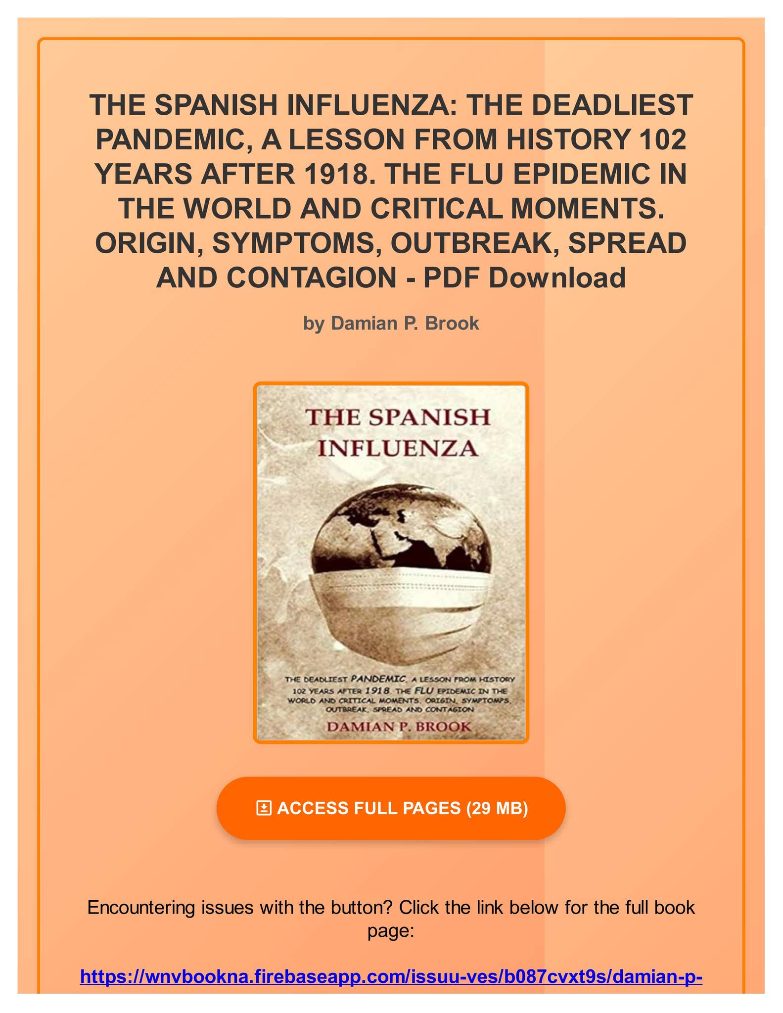 Download THE SPANISH INFLUENZA: THE DEADLIEST PANDEMIC, A LESSON FROM ...
