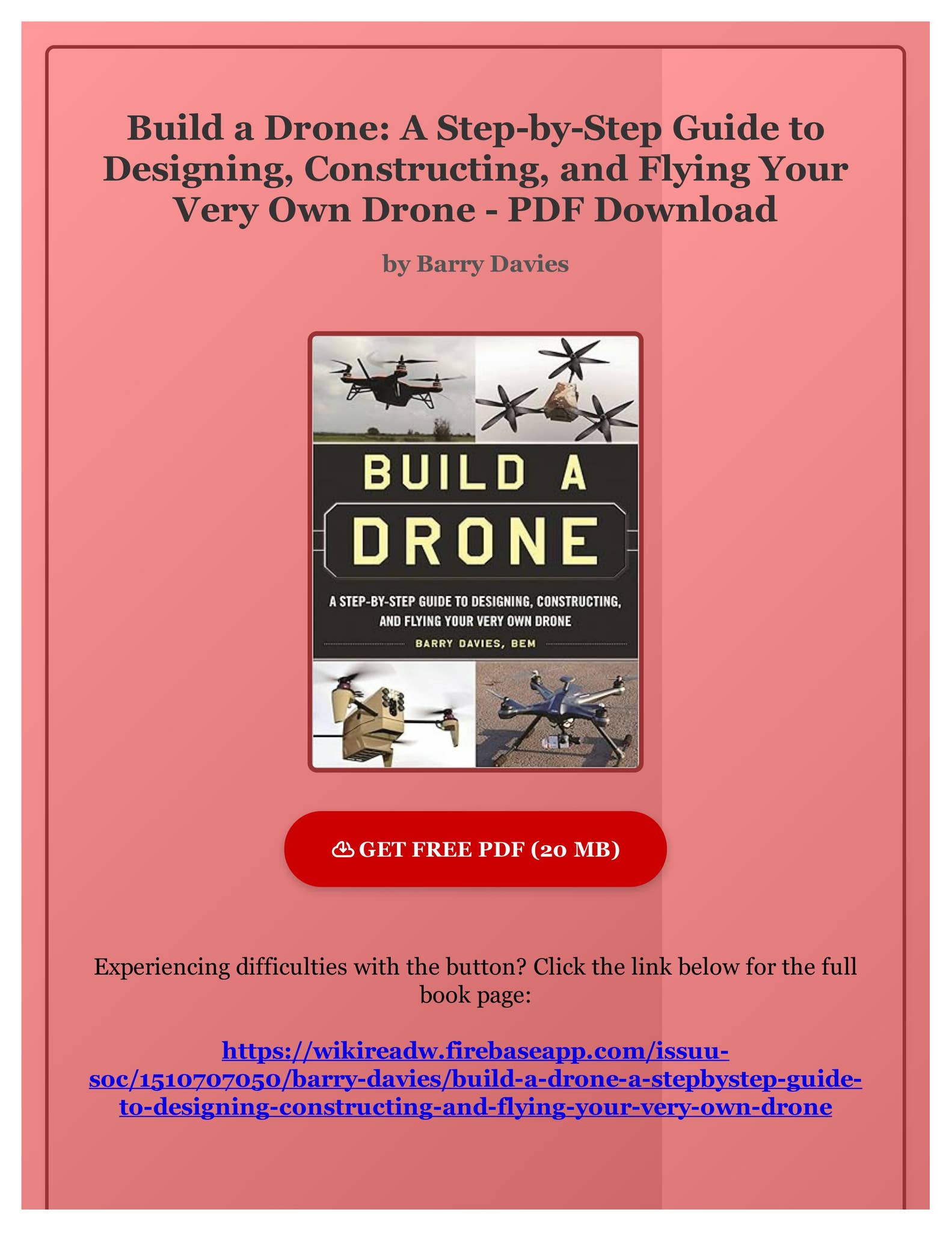 EBOOK Build a Drone: A Step-by-Step Guide to Designing, Constructing ...