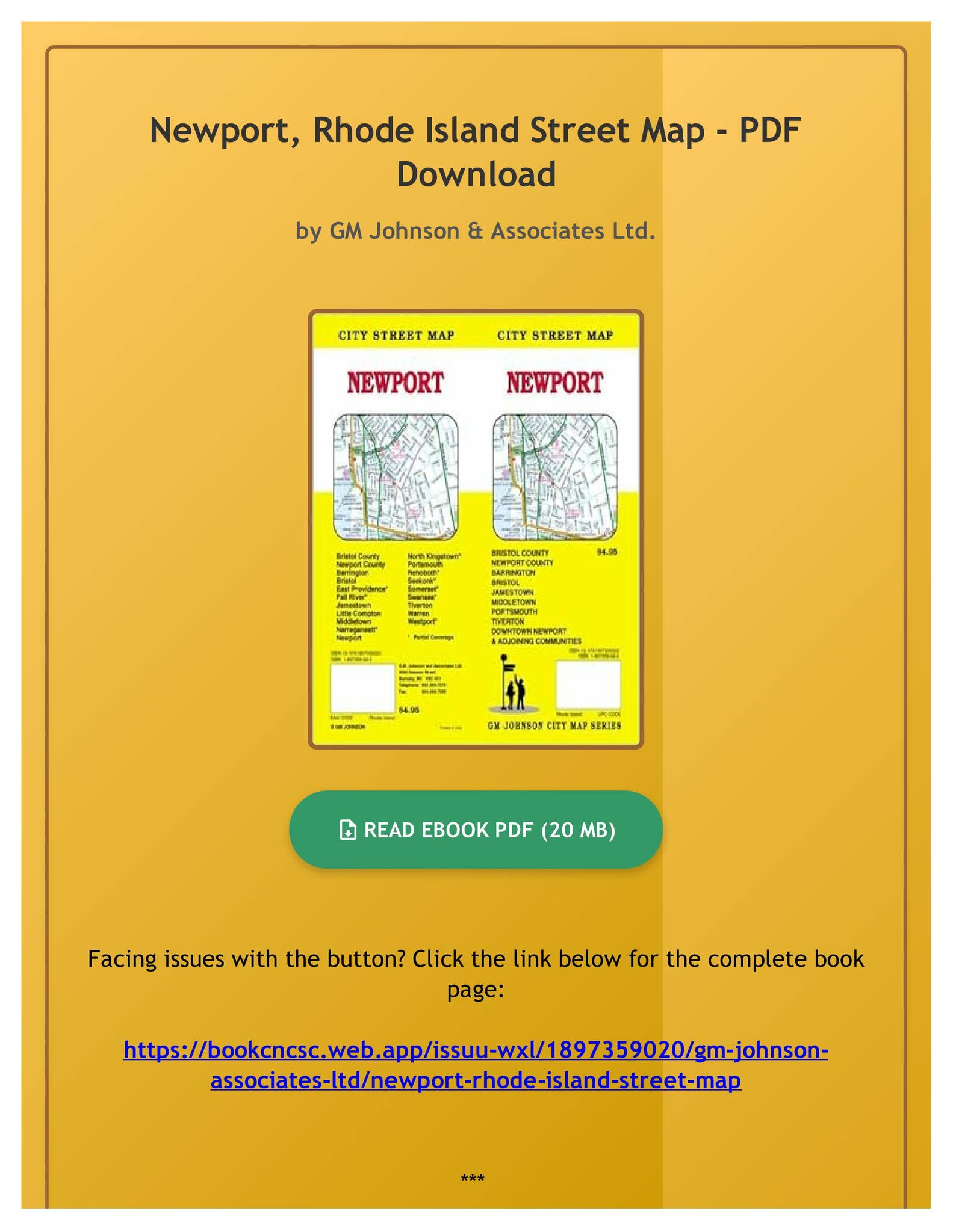 (Pdf Ebook) Newport, Rhode Island Street Map by GM Johnson & Associates ...