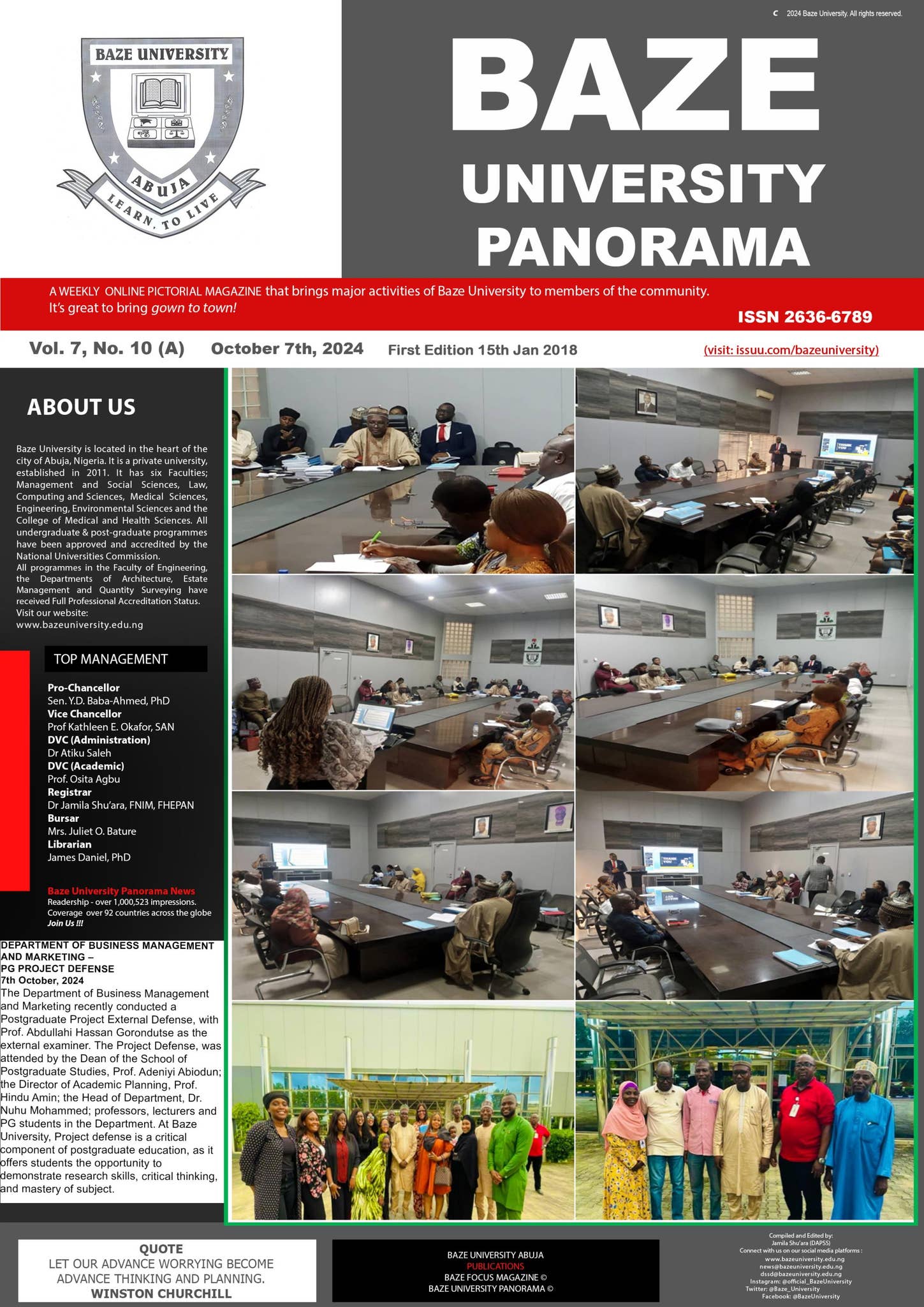 BAZE UNIVERSITY PANORAMA NEWS (7th October 2024) by Baze University - Issuu