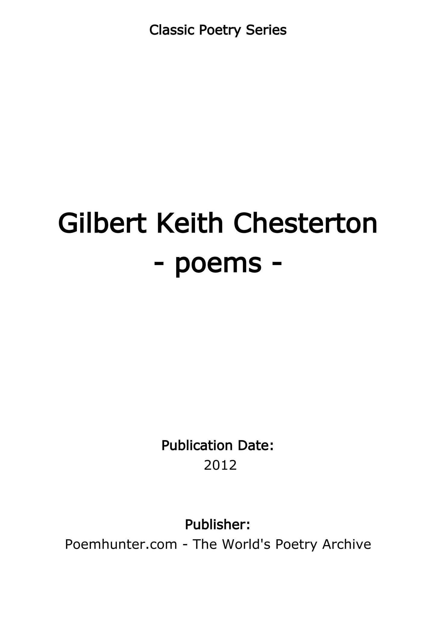 G. K. Chesterton poems by demandside - Issuu