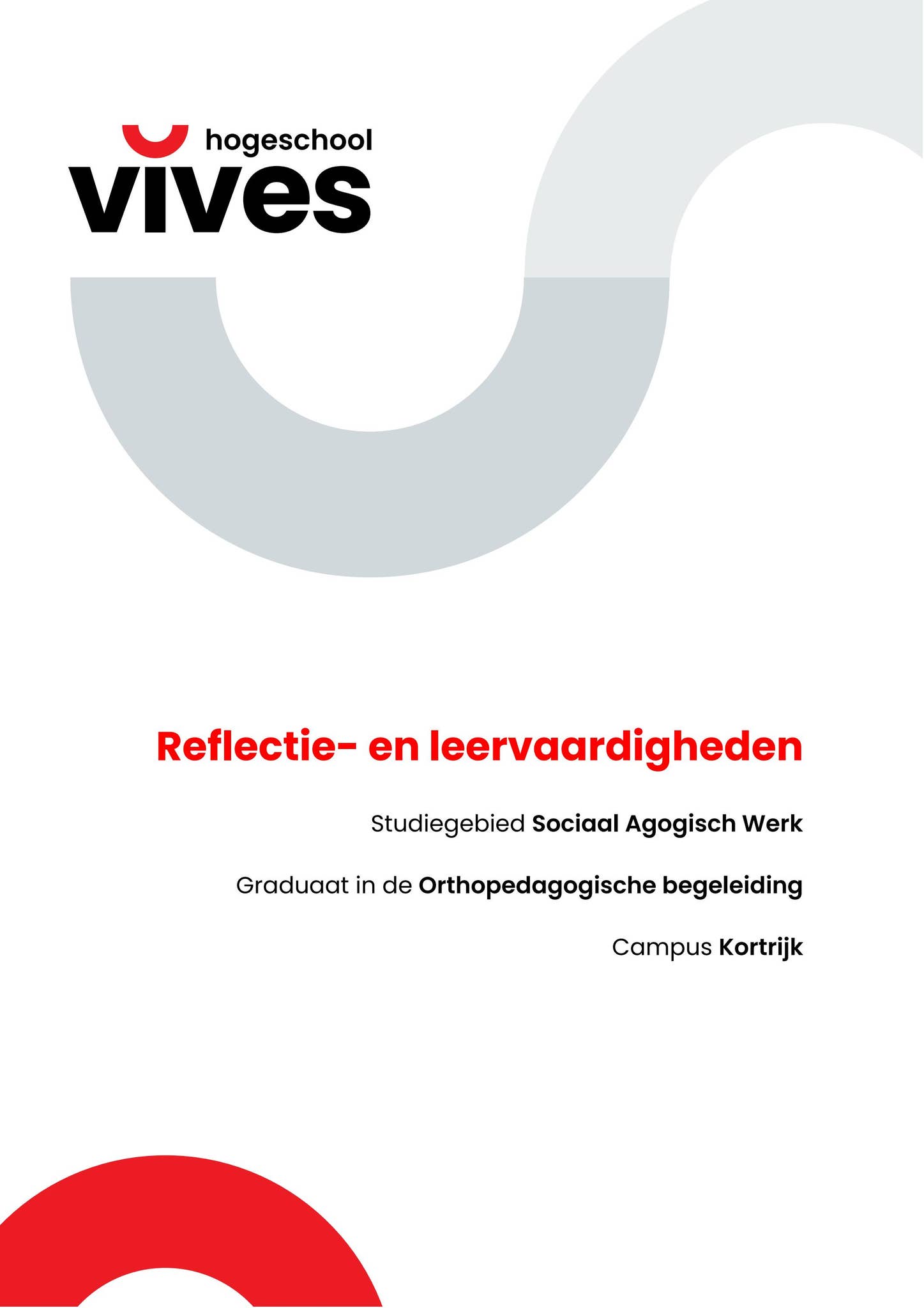 VIVES - graduaat orthopedagogische begeleiding - reflectie- en ...