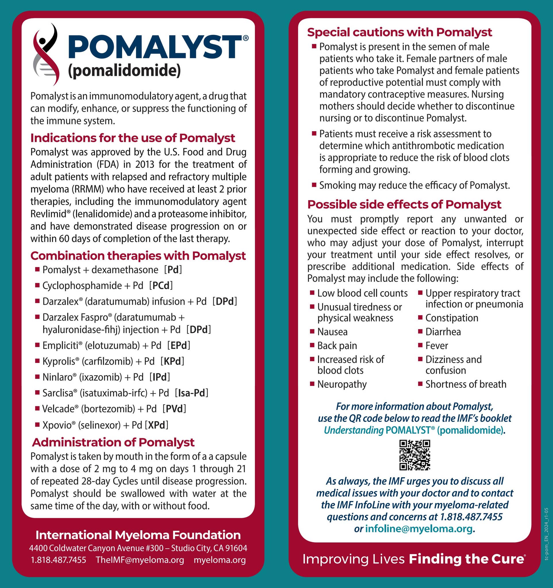 Tip Card: Pomalyst (pomalidomide) by International Myeloma Foundation ...