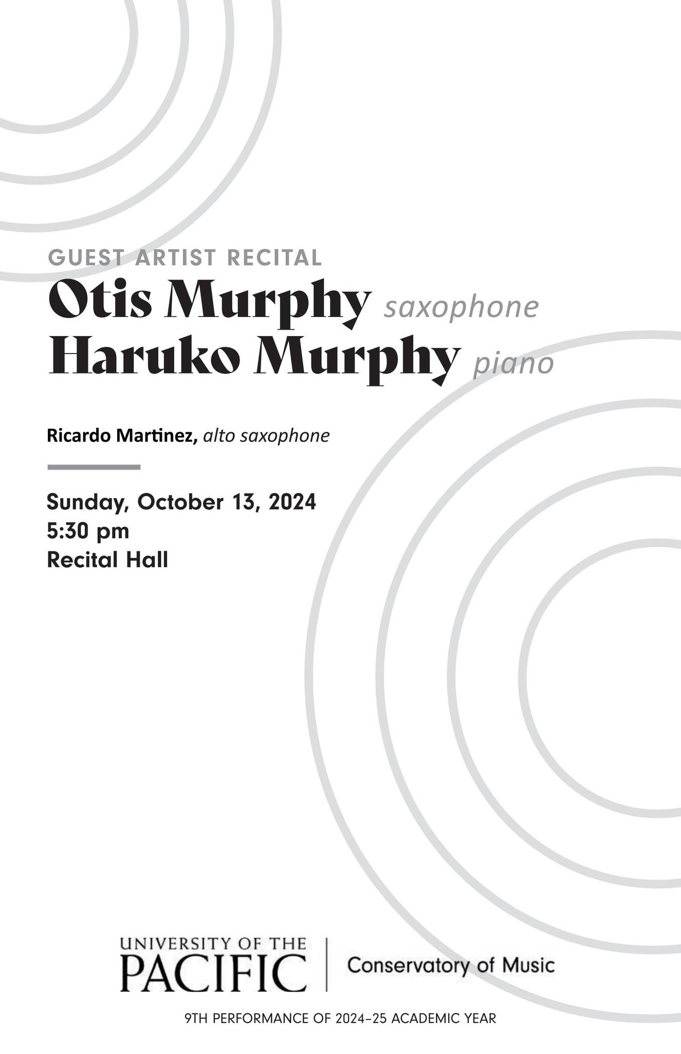 Otis Murphy, saxophone, and Haruko Murphy, piano by University of the ...