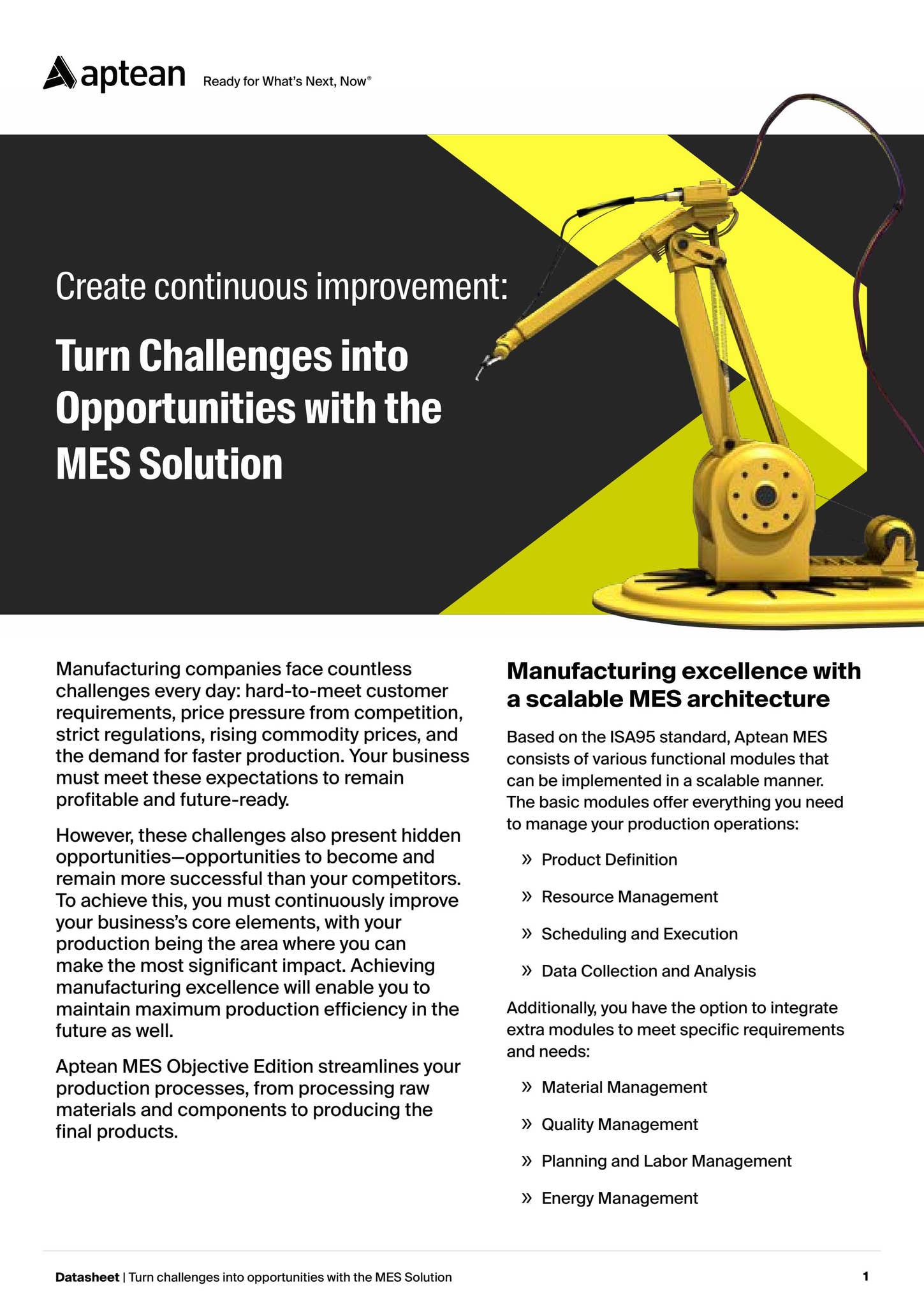 Aptean MES, Objective Edition: Create continuous improvement: Turn ...