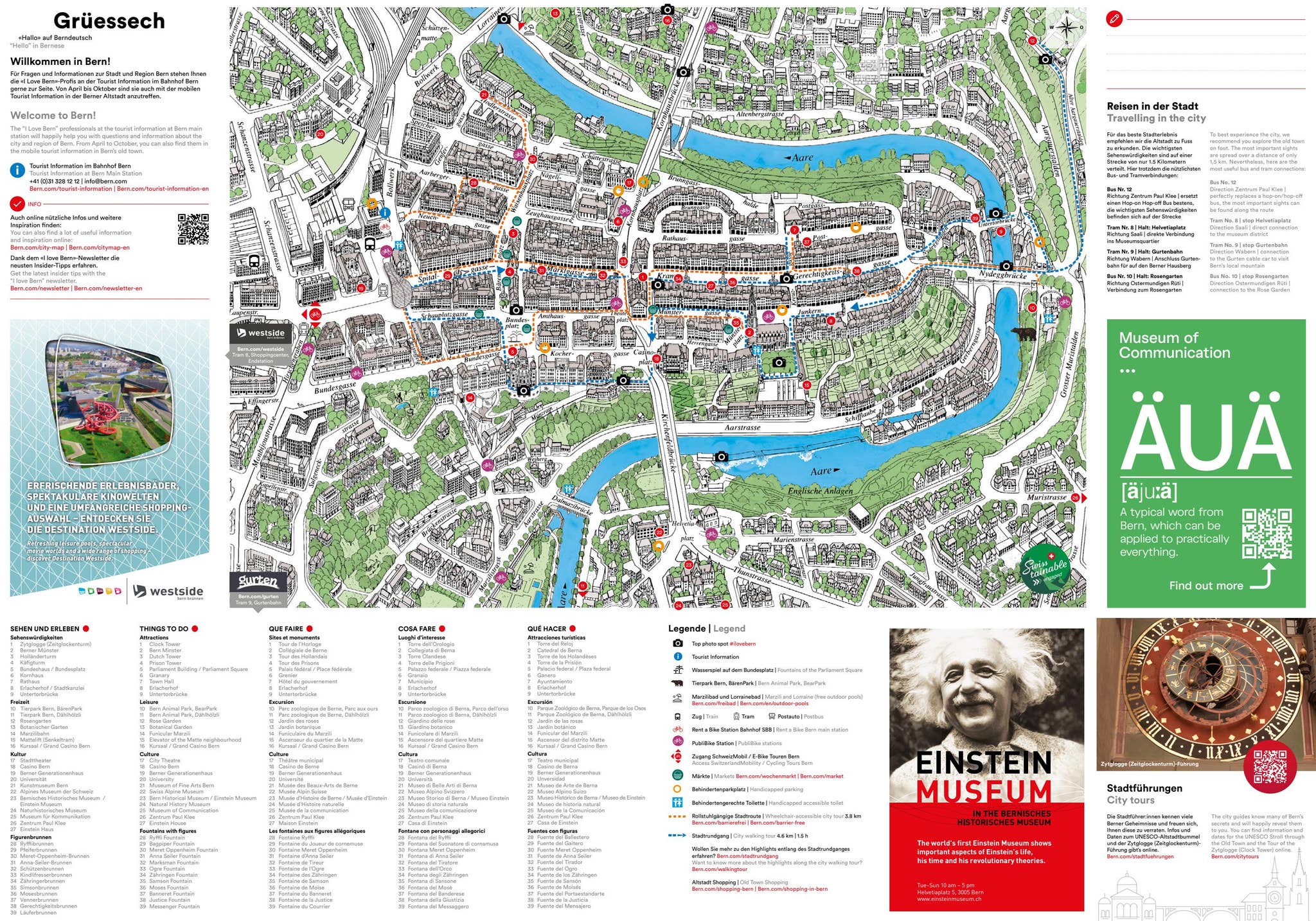 Bern: Stadtplan/City map/Plan de la ville/Pianta della citttà/Mapa de ...