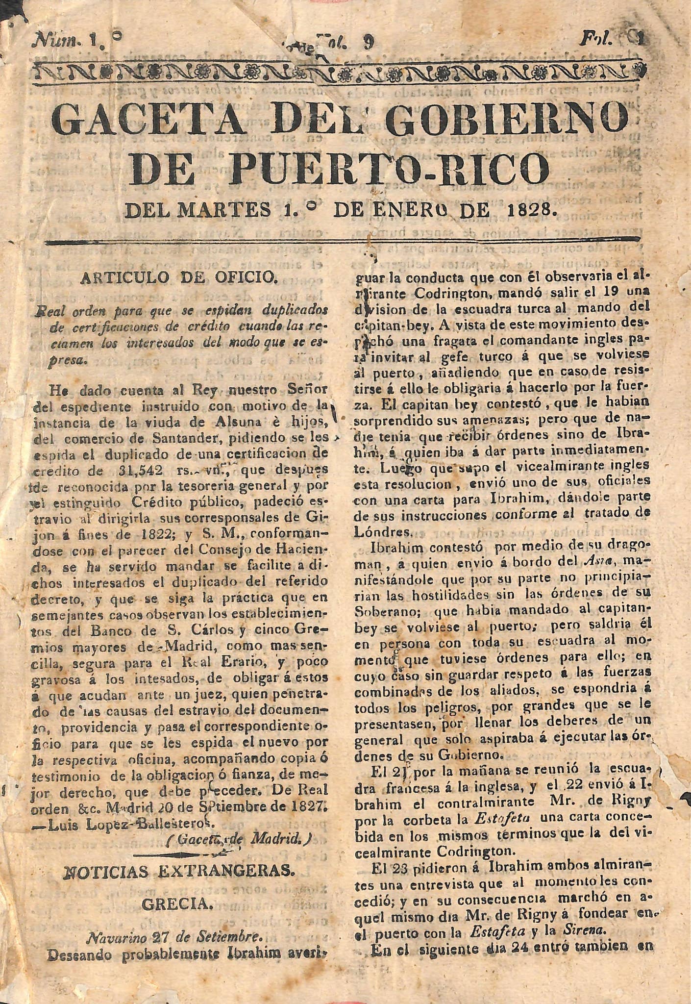 Gaceta de Puerto Rico (1 ene. 1828) by La Colección Puertorriqueña - Issuu
