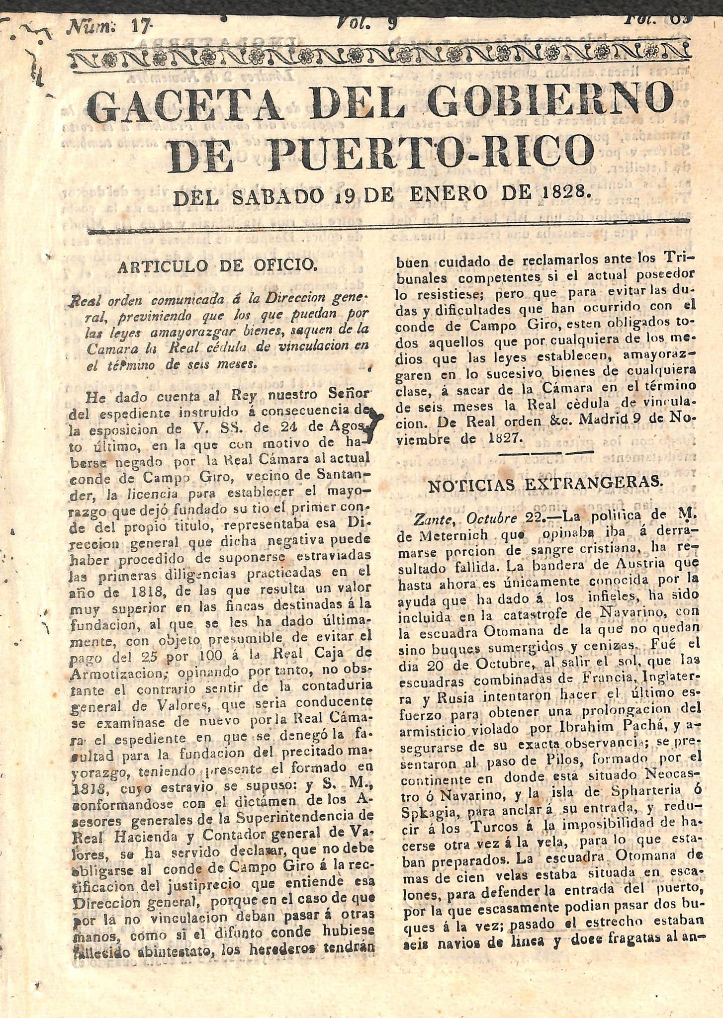 Gaceta de Puerto Rico (19 ene. 1828) by La Colección Puertorriqueña - Issuu