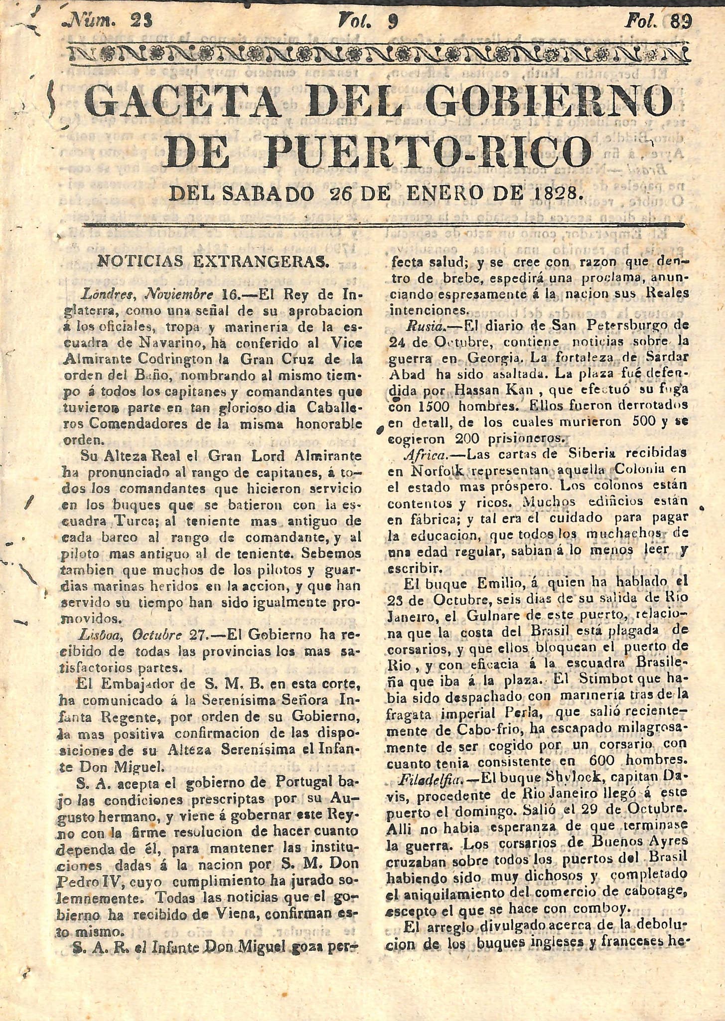 Gaceta de Puerto Rico (26 ene. 1828) by La Colección Puertorriqueña - Issuu