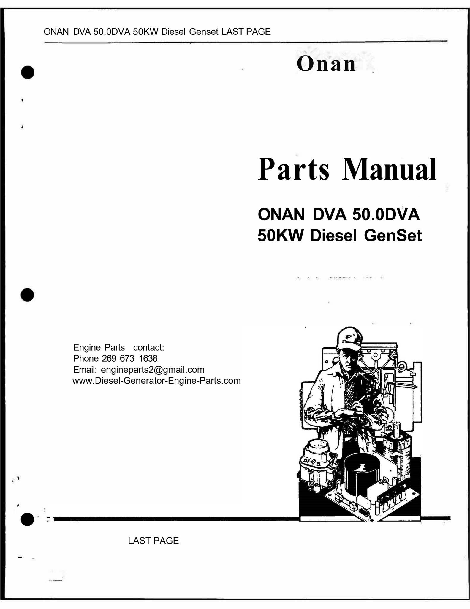 ONAN DVA 50.0DVA 50KW Diesel Genset Parts Manual by engineparts2 - Issuu