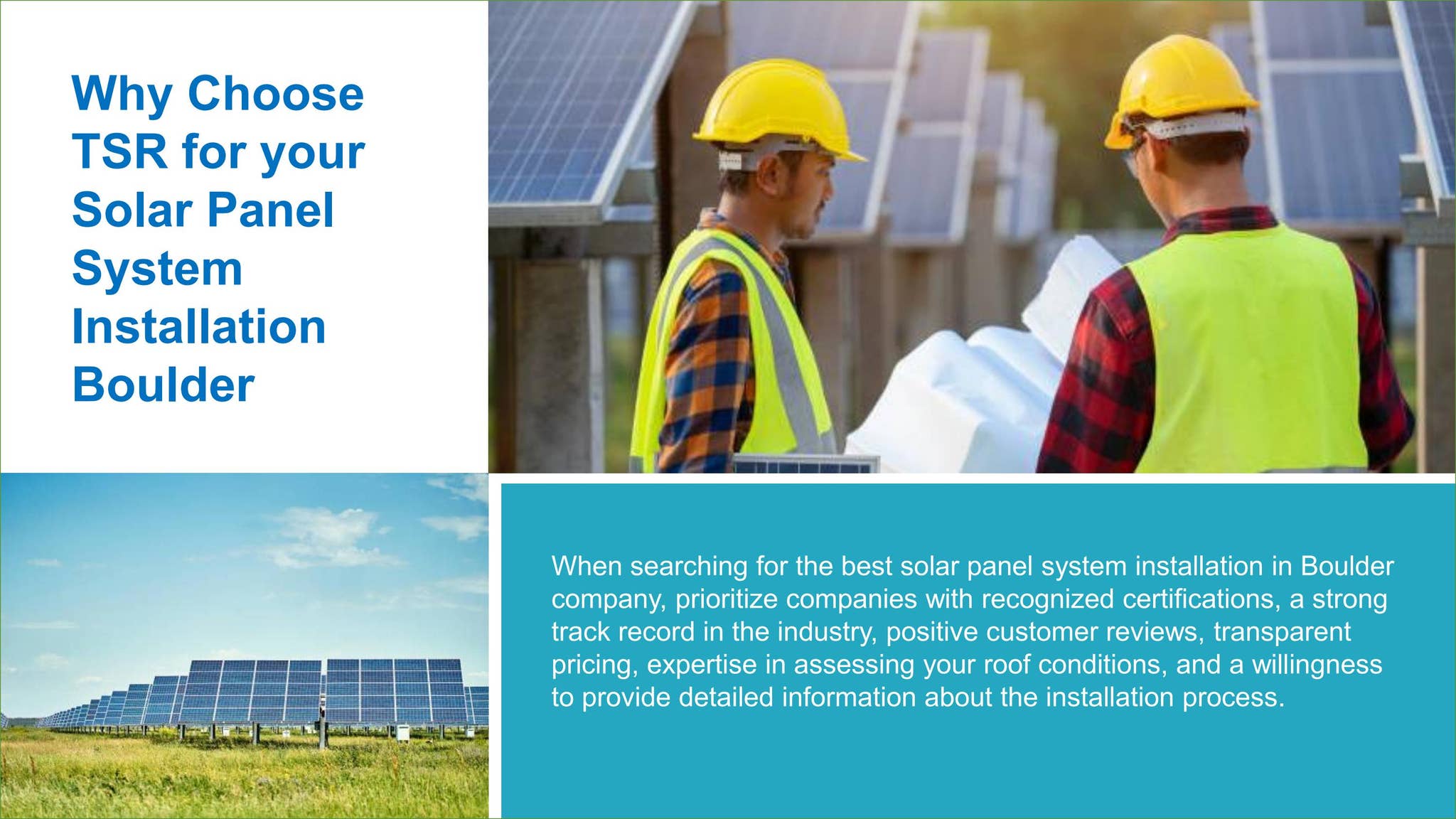 Why Choose TSR for your Solar Panel System Installation Boulder by ...