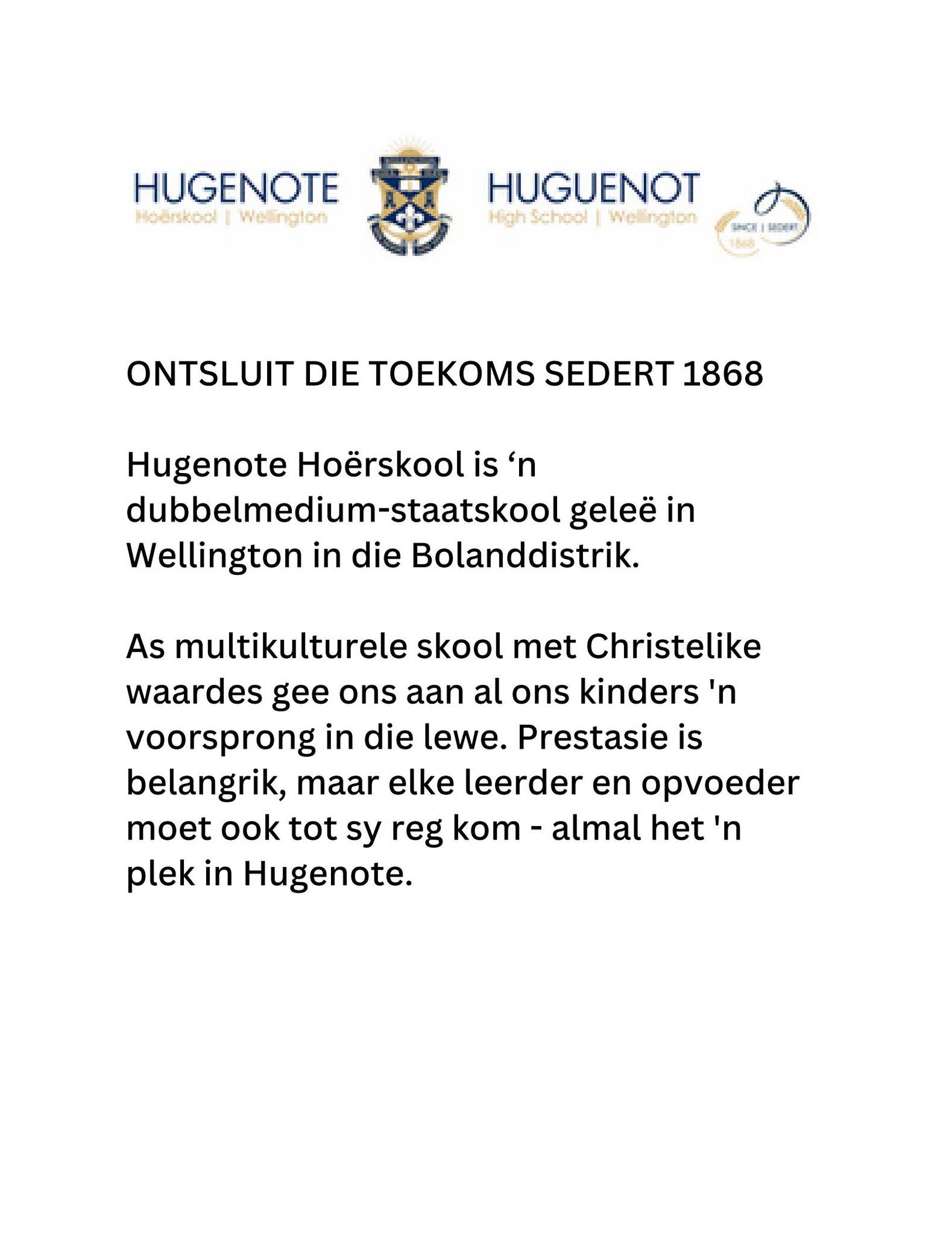 Hugenote-Hoërskool by Amahlubi Solutions - Issuu