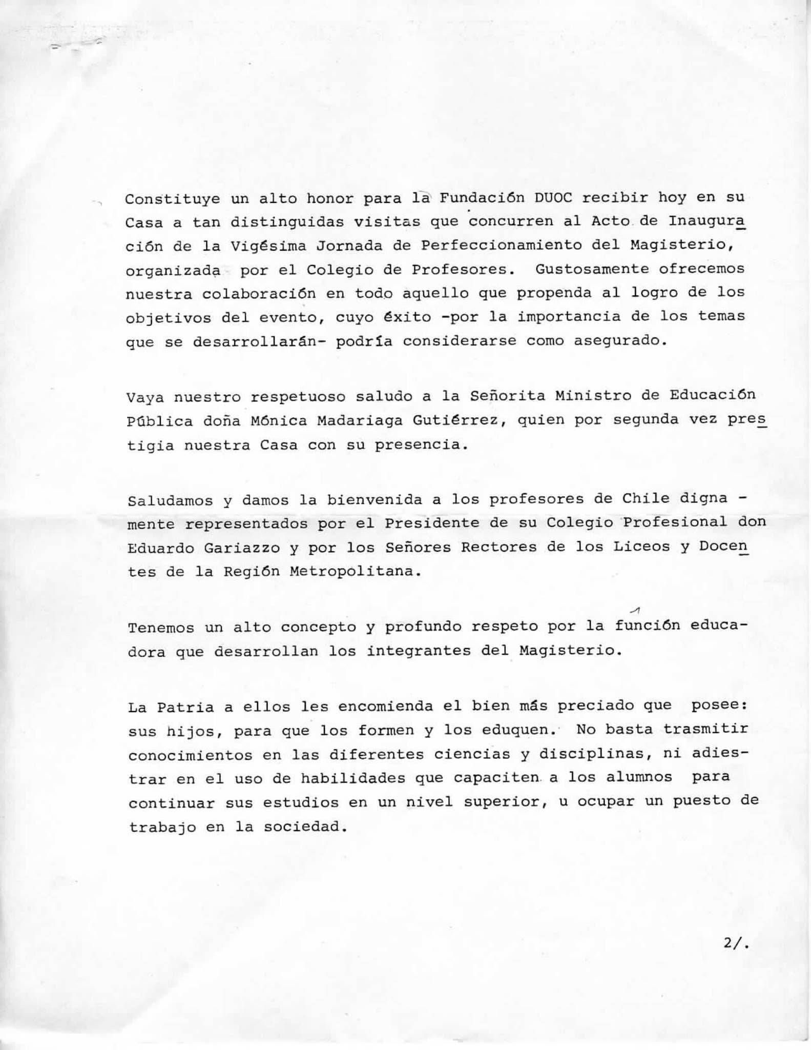 Discurso de Rector Hernán Holley en la Inauguración XX Jornada de ...