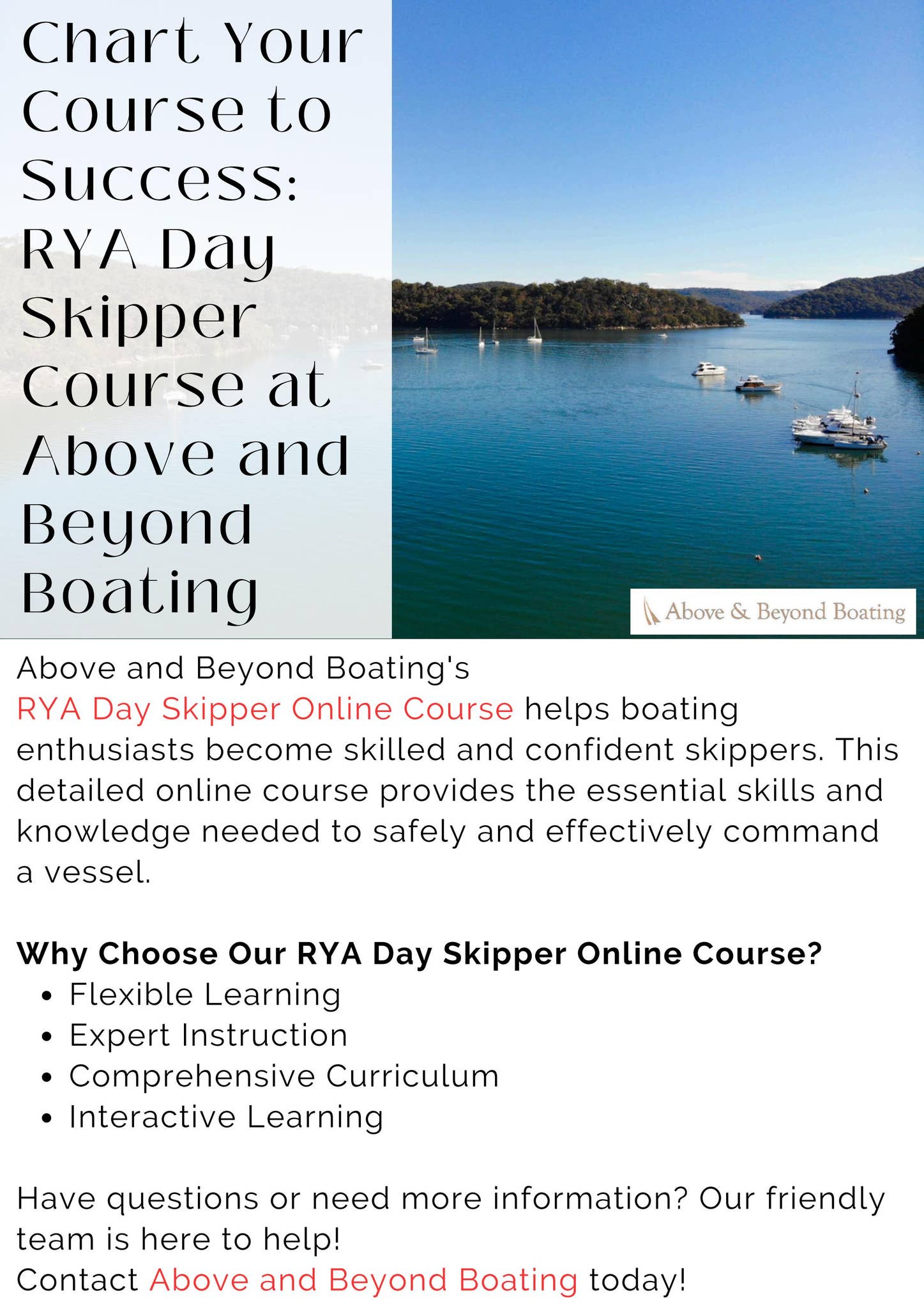 Chart Your Course to Success: RYA Day Skipper Course at Above and ...