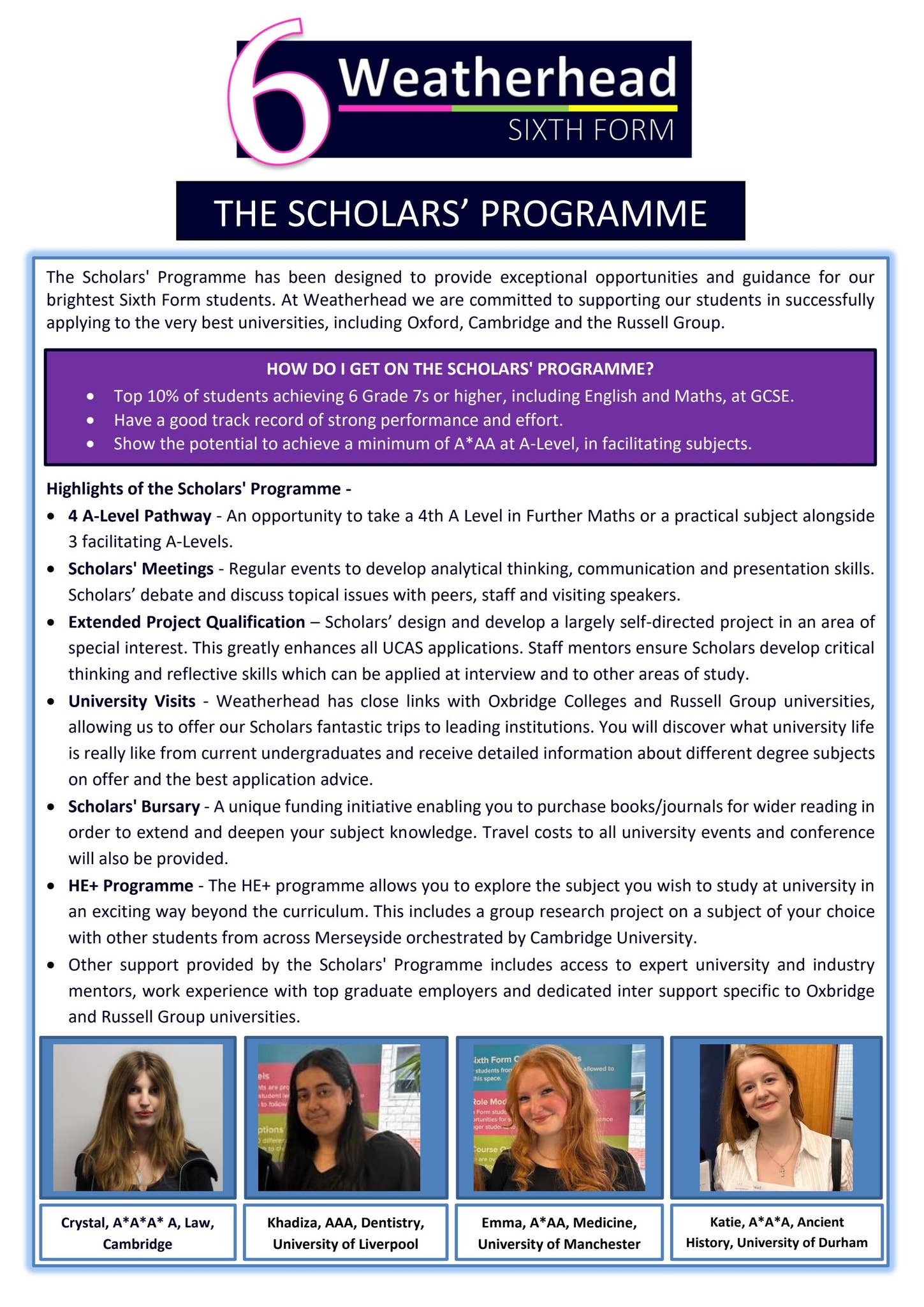 The Scholars' Programme by Weatherhead High School - Issuu